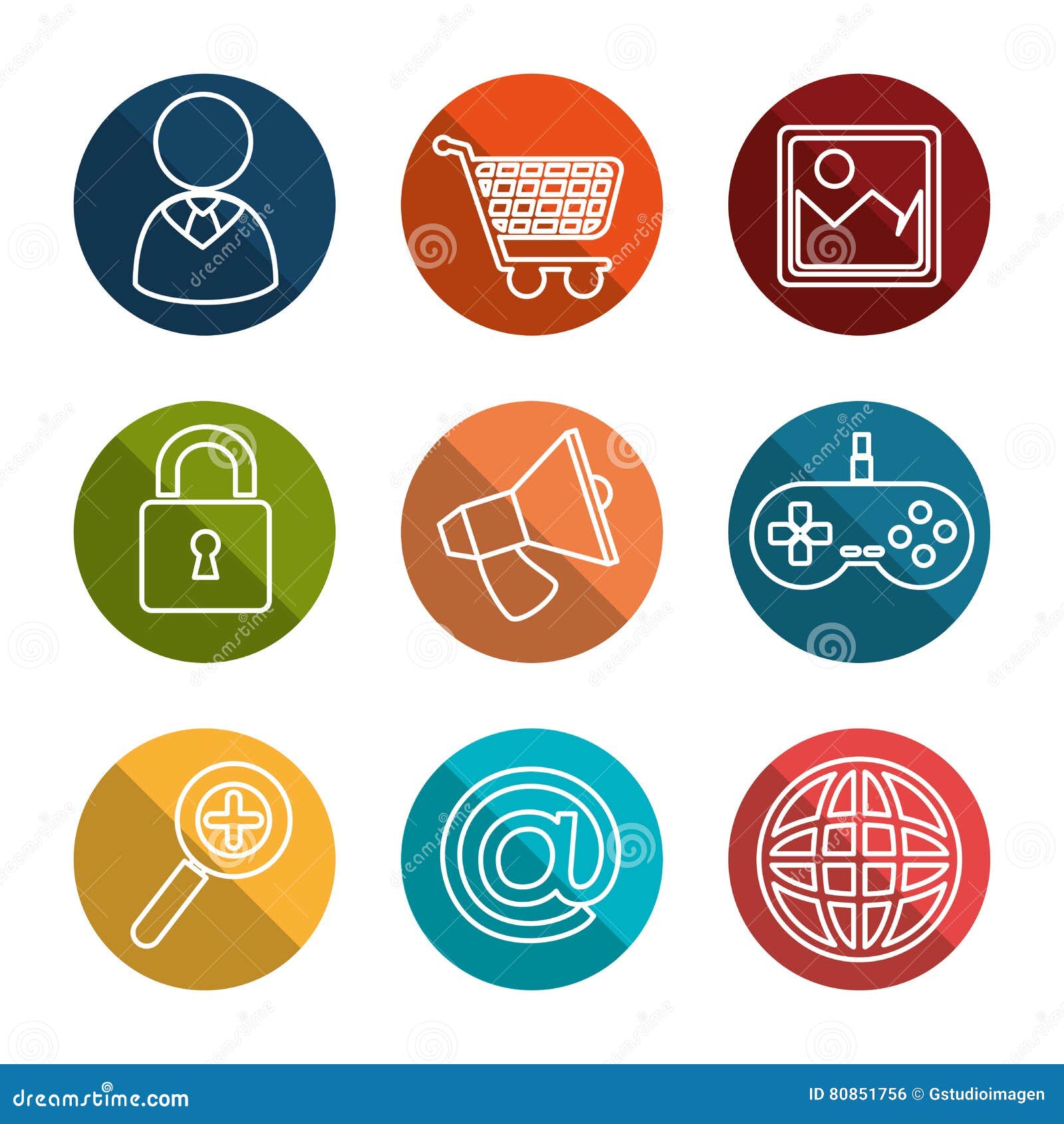 Collection Social Media Items Graphic Stock Vector - Illustration of ...