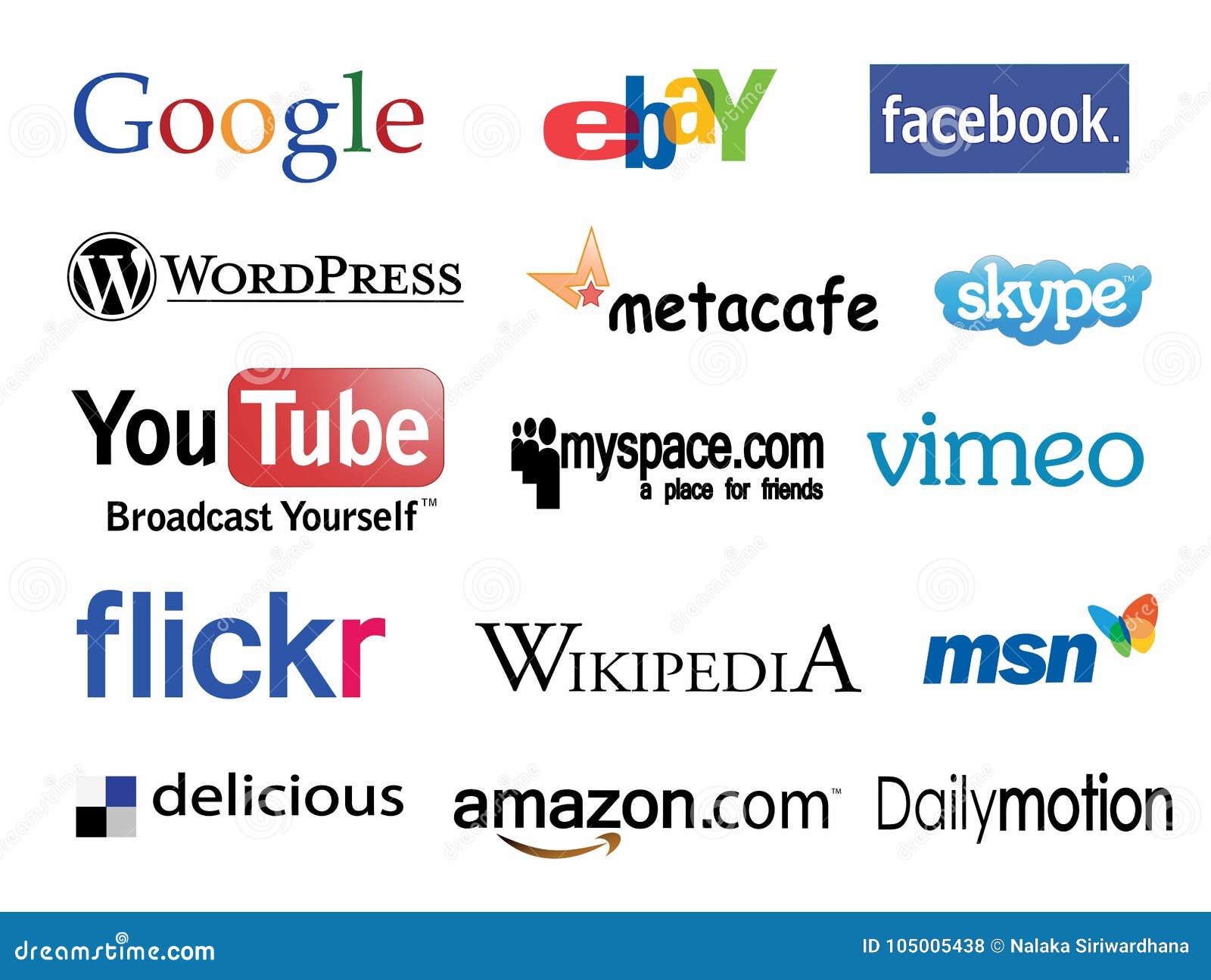 Collection of Social Network Logos Editorial Stock Photo - Illustration ...