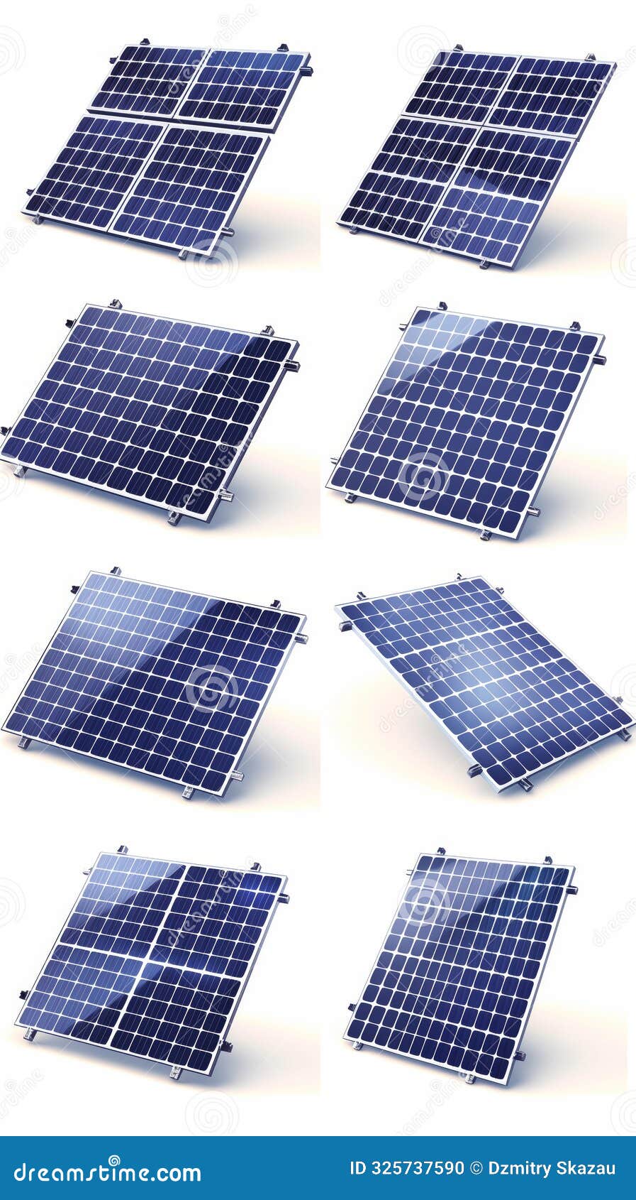 A Collection of Solar Panels Glimmering in Sunlight Stock Photo - Image ...