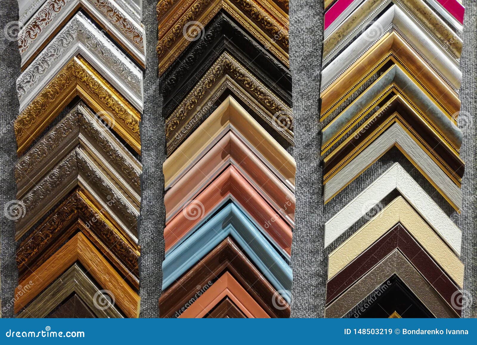 A Collection of Solid Wood Photo Picture Frame Corner Samples Stock ...