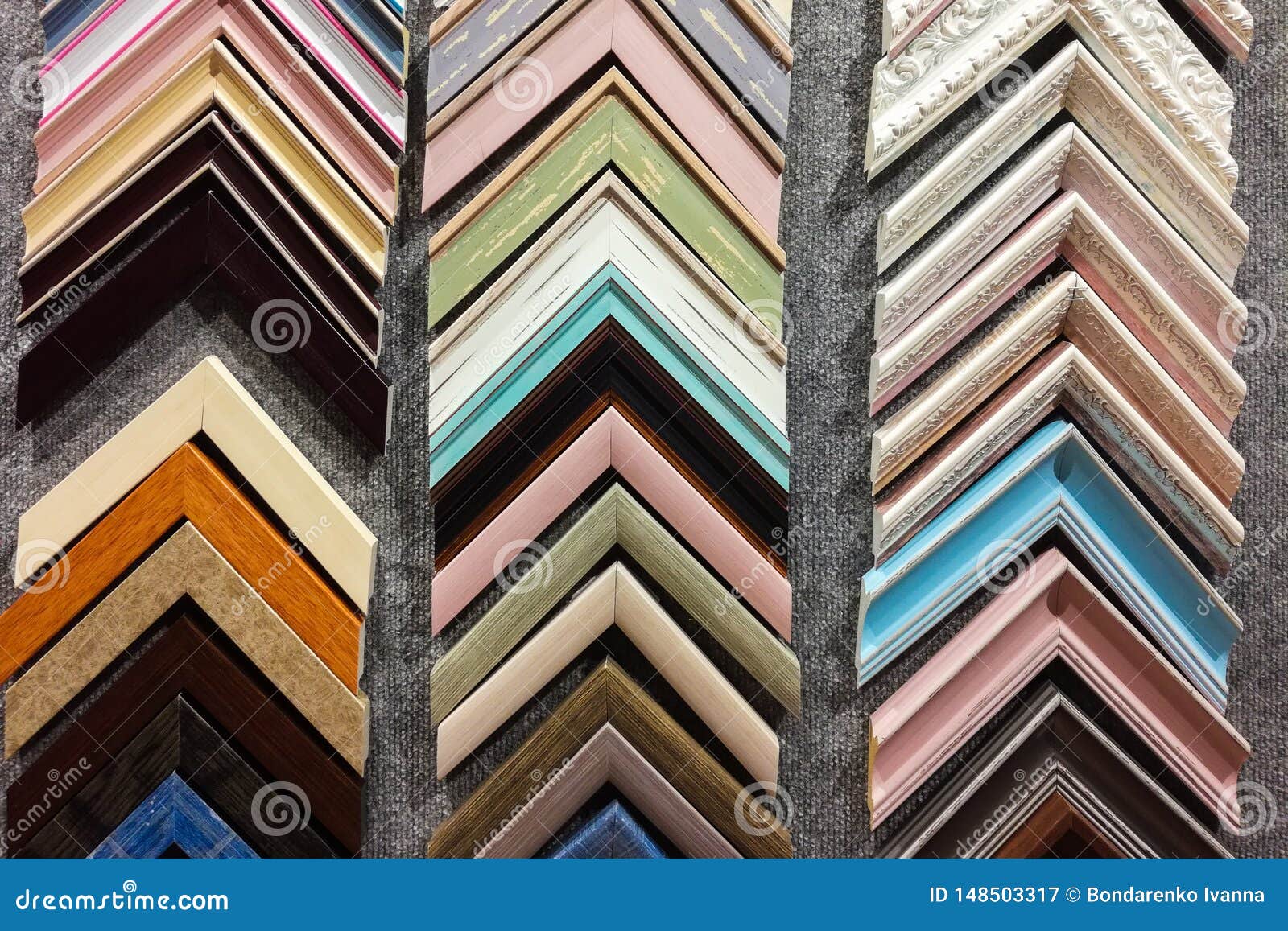 A Collection of Solid Wood Photo Picture Frame Corner Samples Stock ...