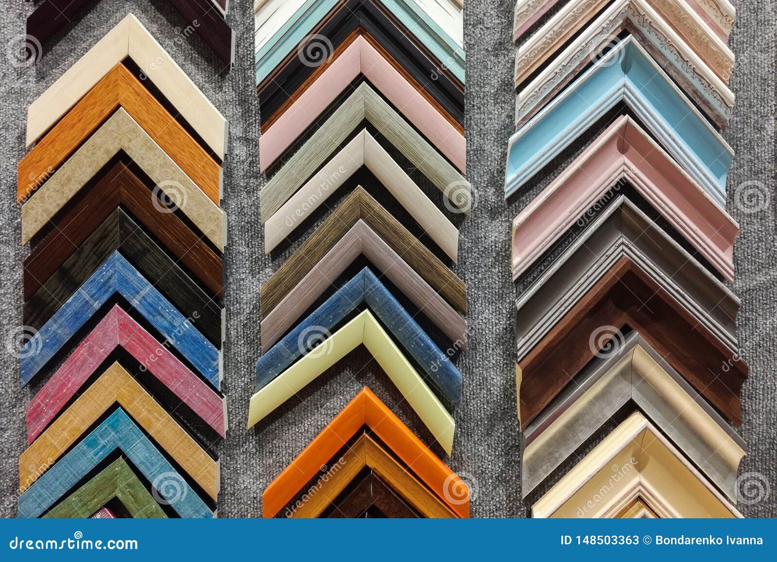 A Collection of Solid Wood Photo Picture Frame Corner Samples Stock ...