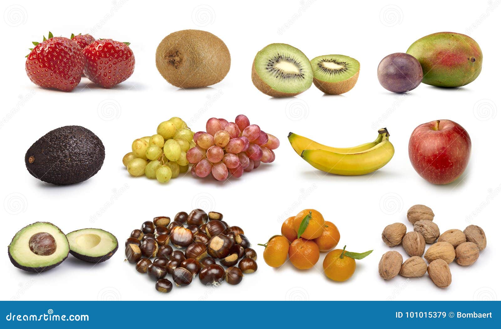 Collection of Some Fruits Isolated Stock Image - Image of healthy, ripe ...