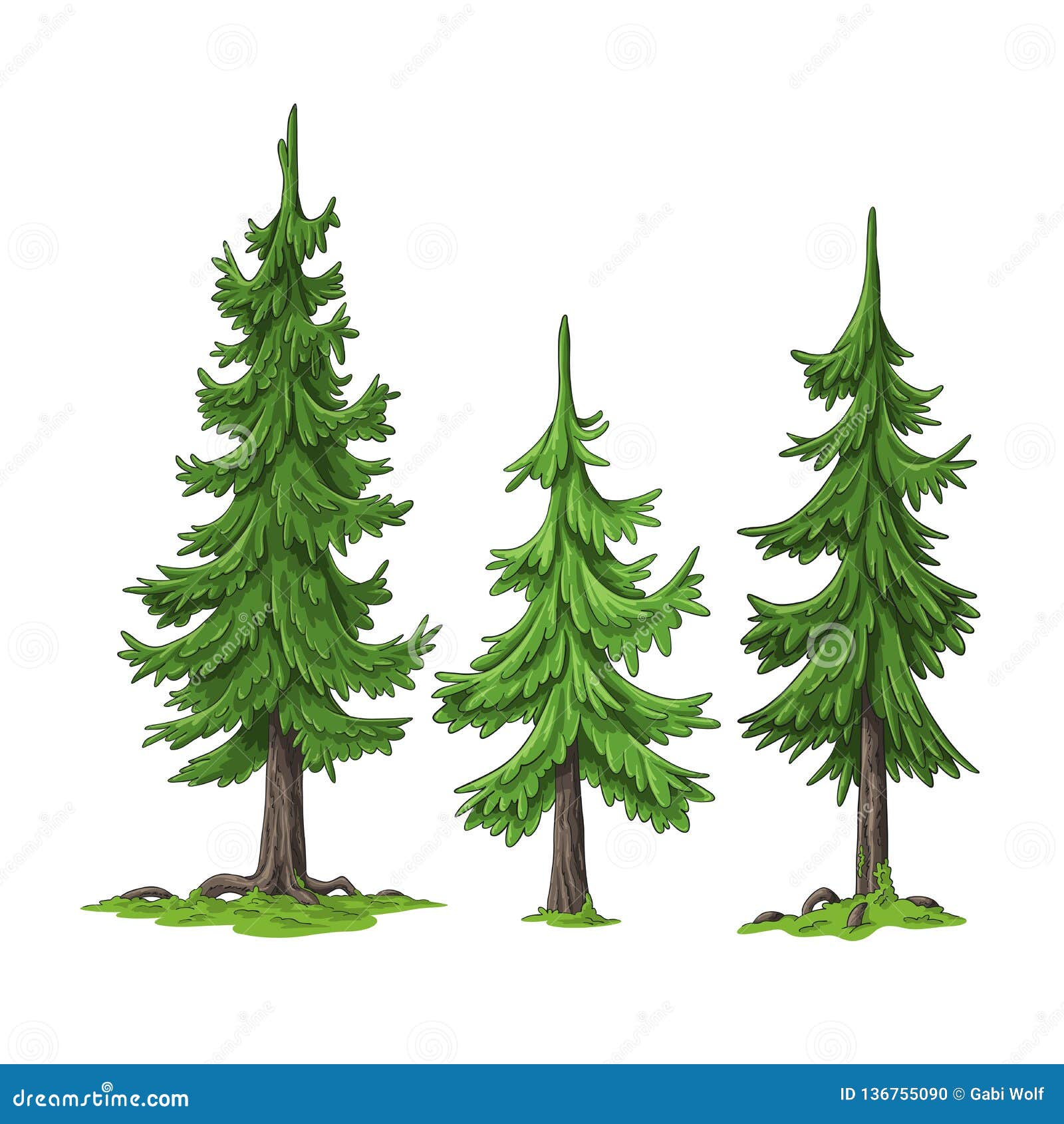 Collection of Some Trees stock vector. Illustration of comic - 136755090