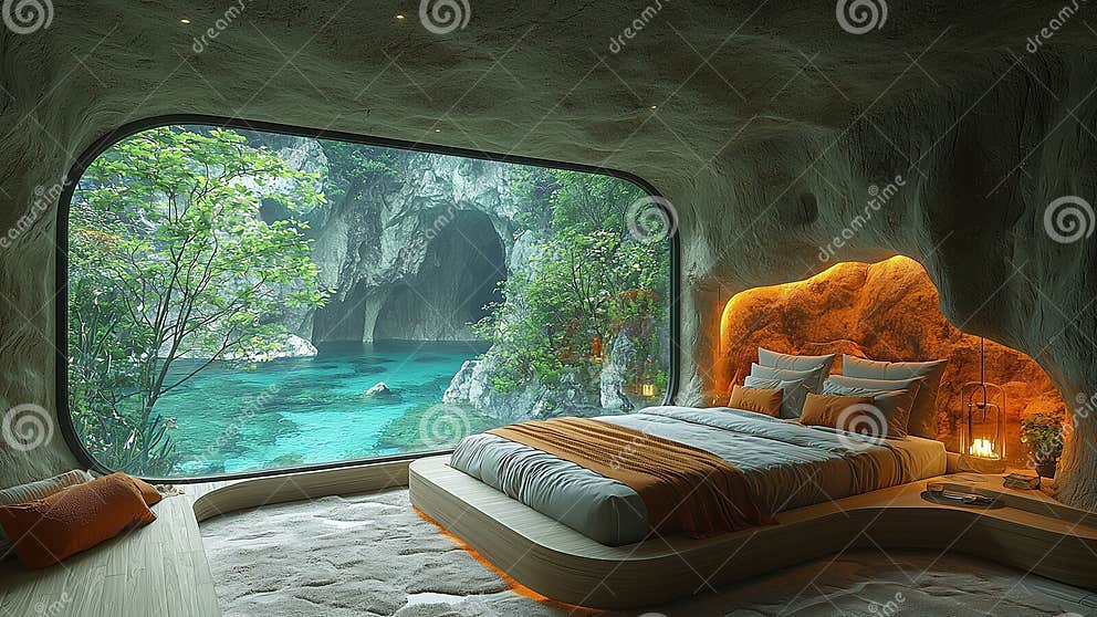 Luxurious and High-Tech Underground Bunker Interiors Stock Illustration ...
