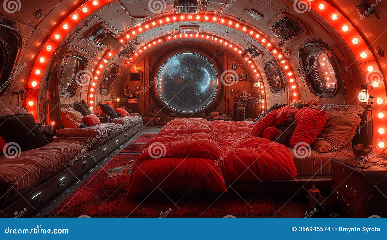 Luxurious and High-Tech Underground Bunker Interiors Stock Illustration ...