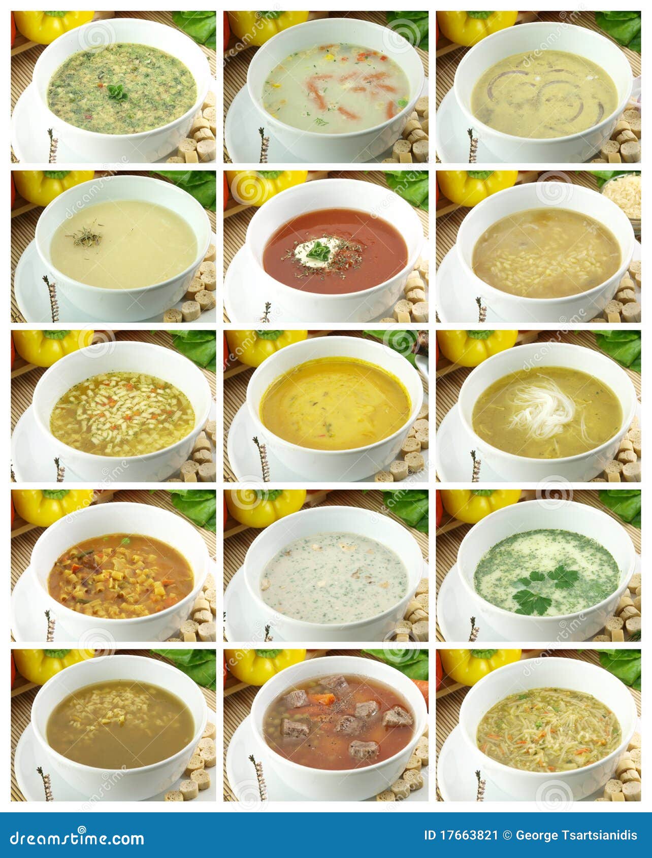 Collection of soups stock image. Image of corn, meal - 17663821