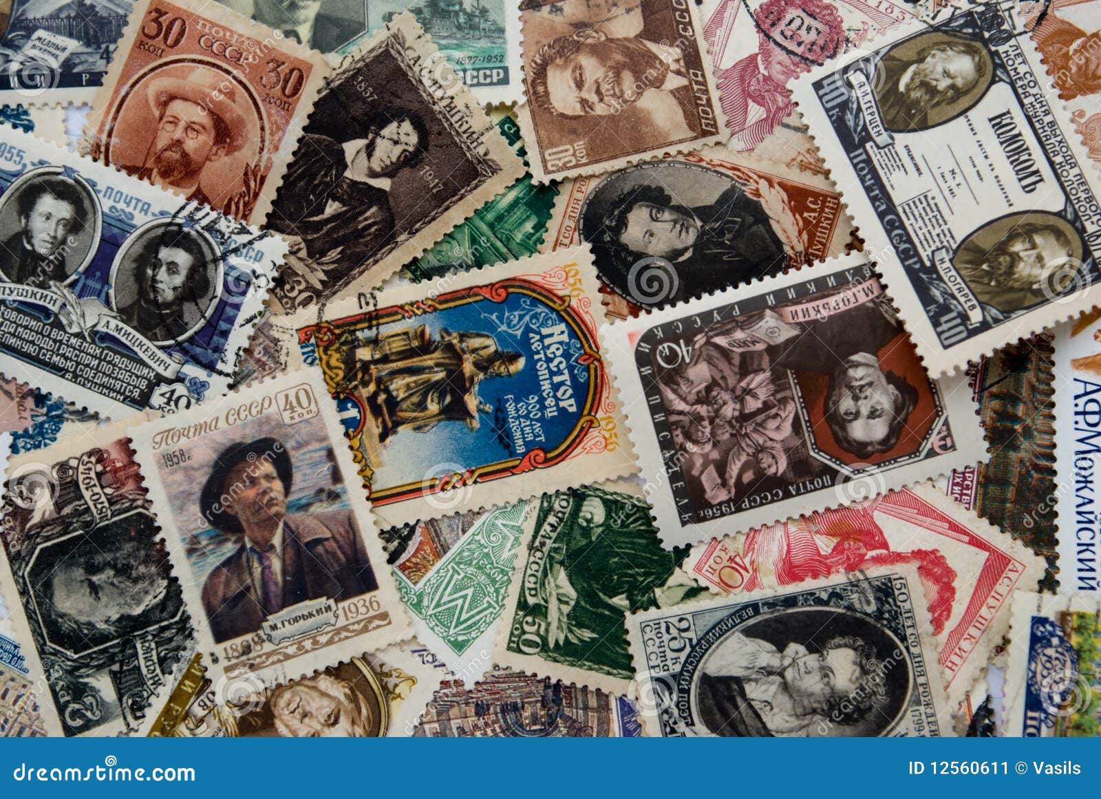 Collection of the Soviet Stamps Editorial Photo - Image of stamp, hobby ...