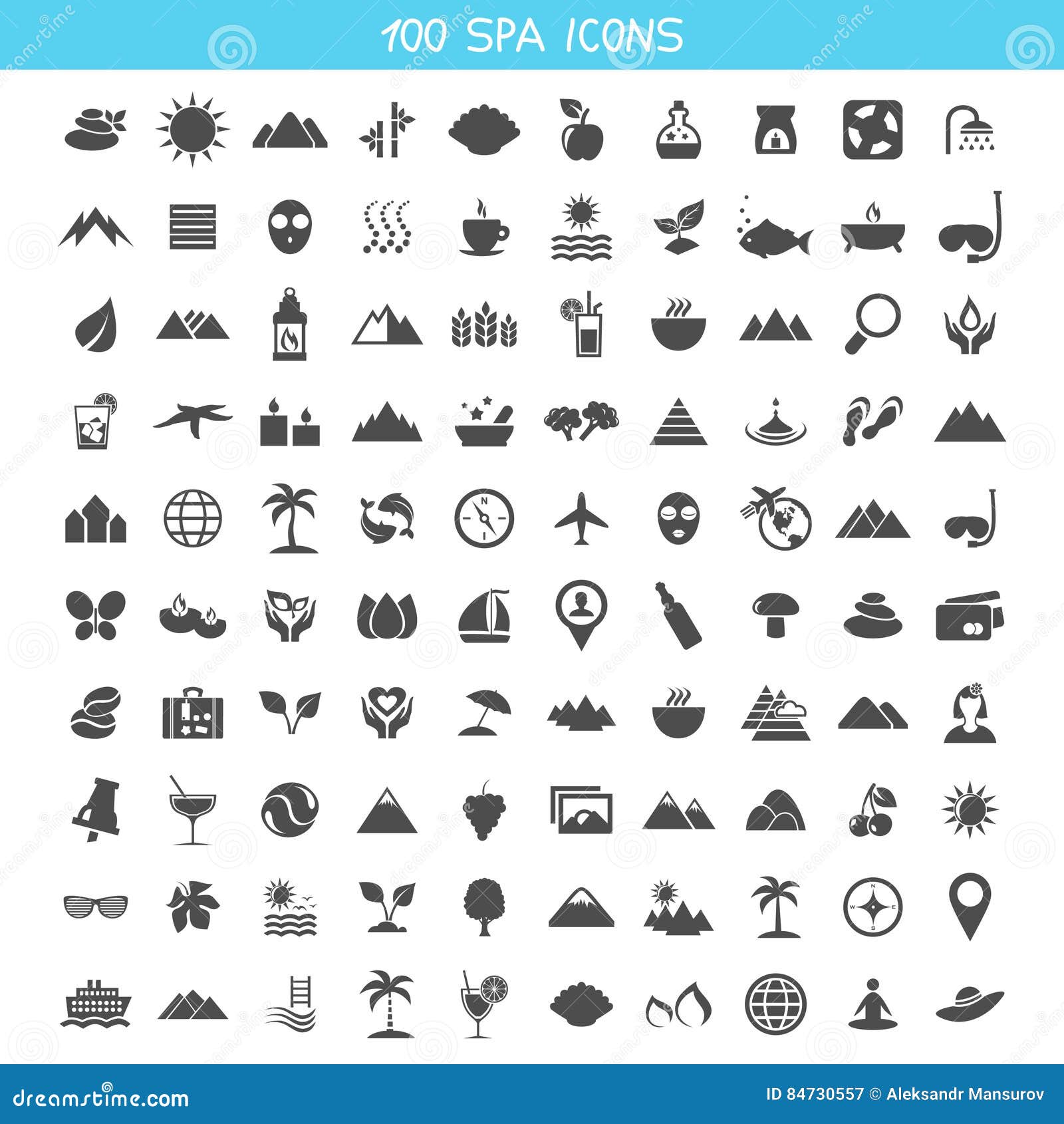 Collection spa icons stock vector. Illustration of body - 84730557