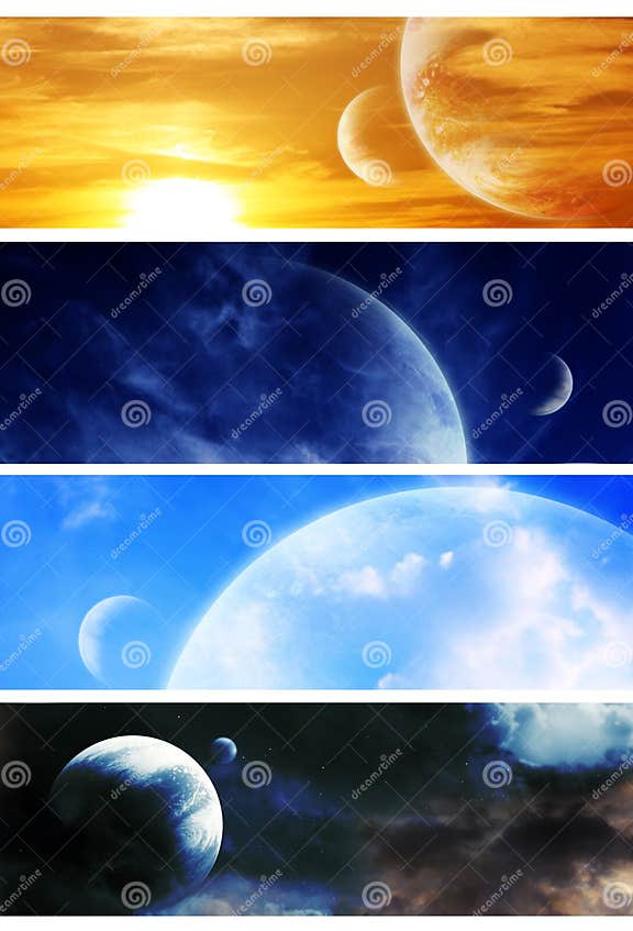 Collection space banners stock illustration. Illustration of banner ...