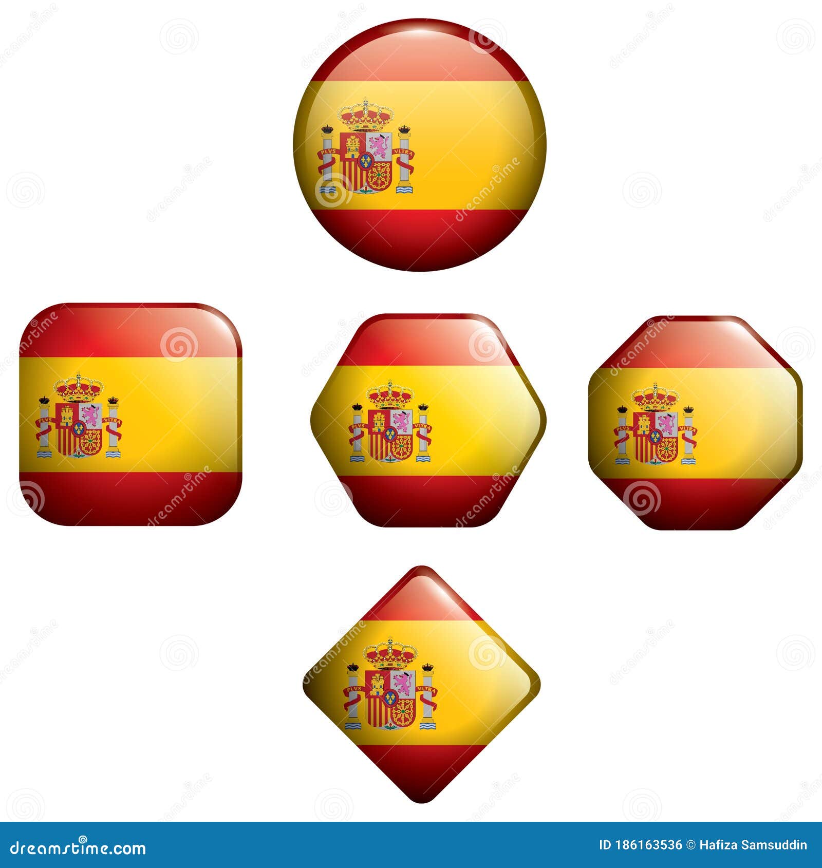 Collection of Spain Buttons. Vector Illustration Decorative Design ...