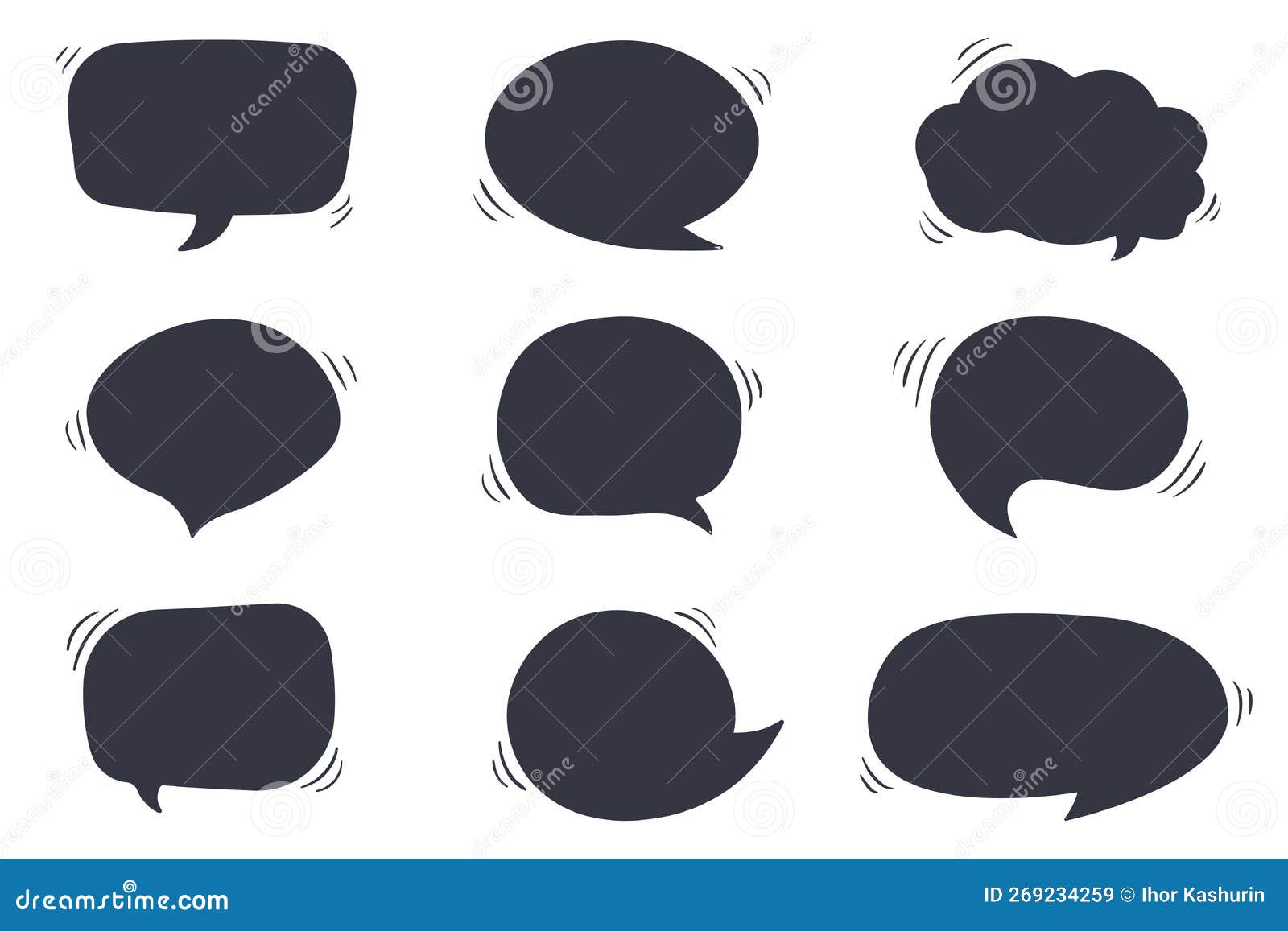 Collection of Speech Bubbles and Dialog Balloons Stock Vector ...