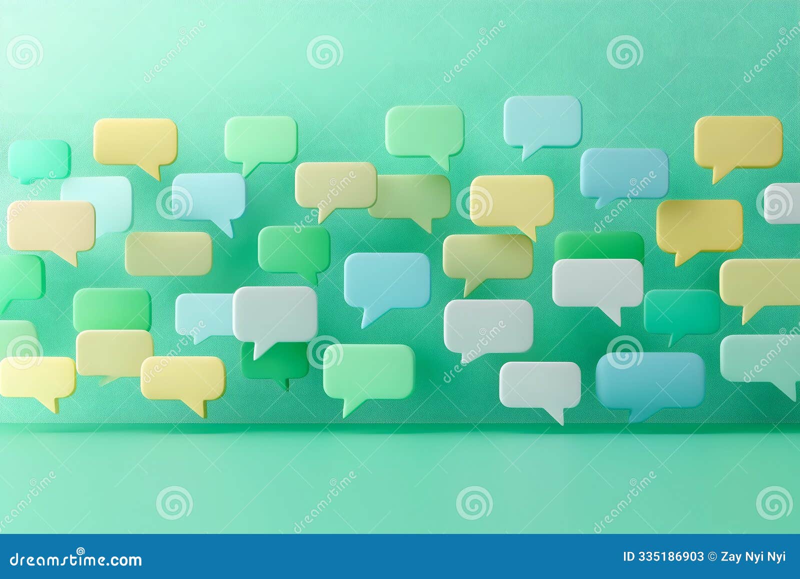 A Collection of Speech Bubbles Floating, Symbolizing Communication and ...