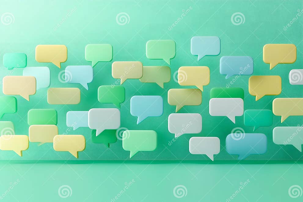 A Collection of Speech Bubbles Floating, Symbolizing Communication and ...
