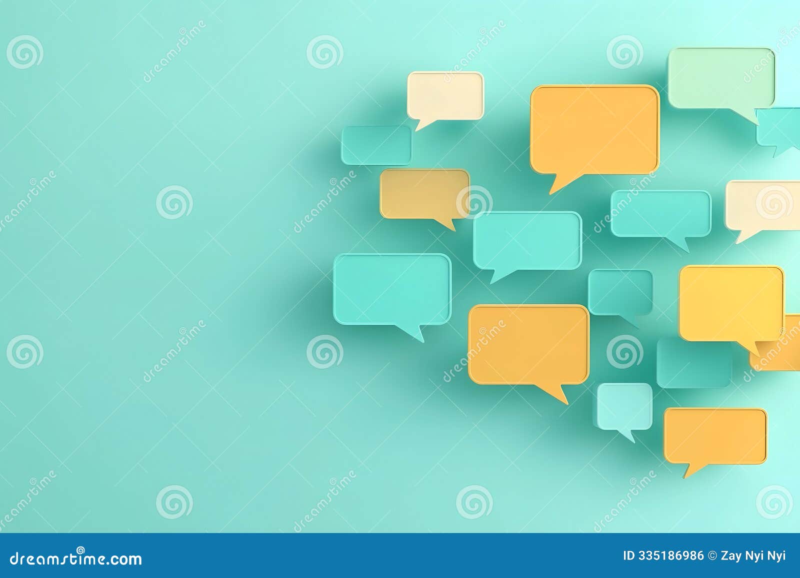 A Collection of Speech Bubbles Floating, Symbolizing Communication and ...