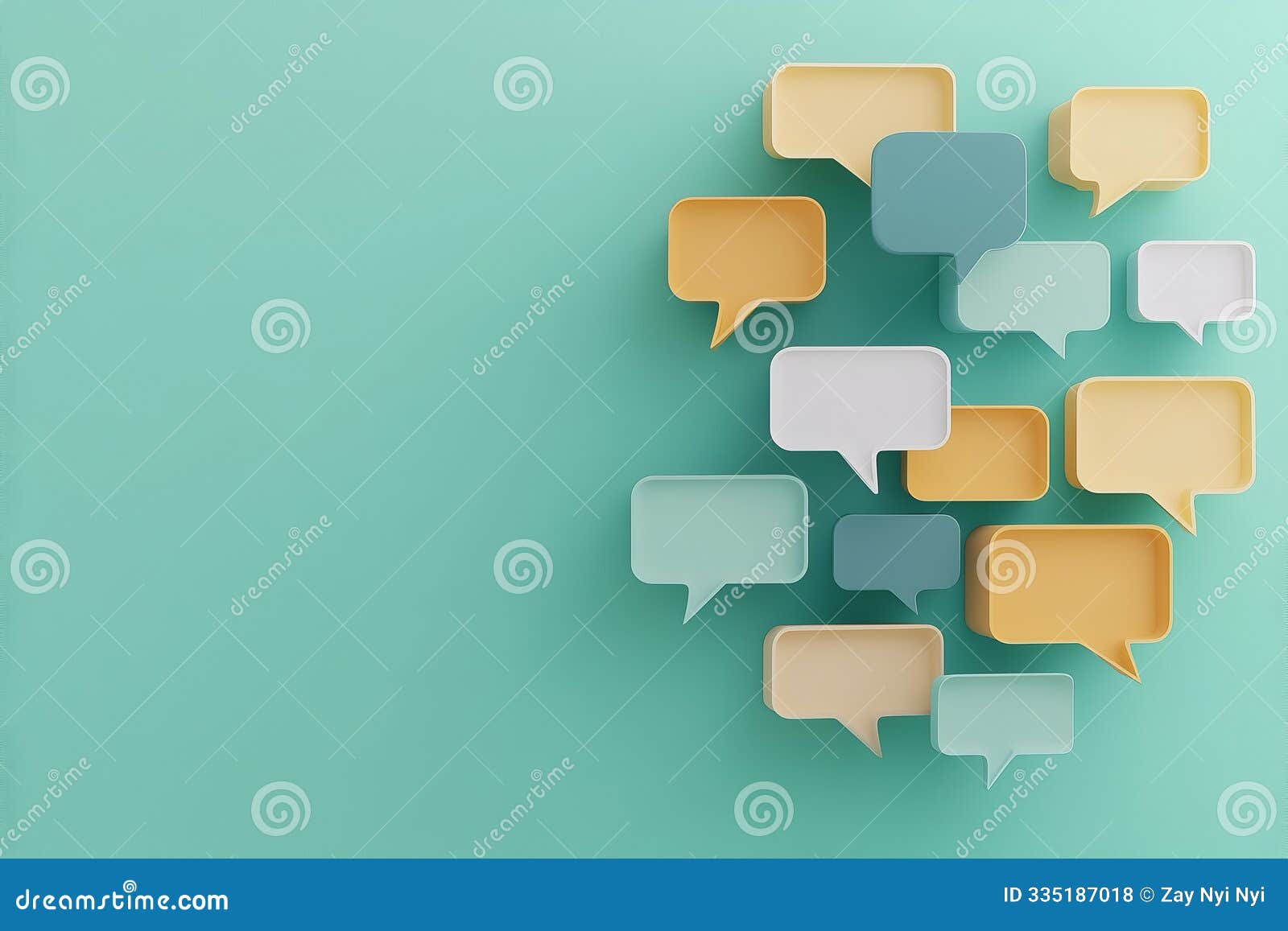 A Collection of Speech Bubbles Floating, Symbolizing Communication and ...