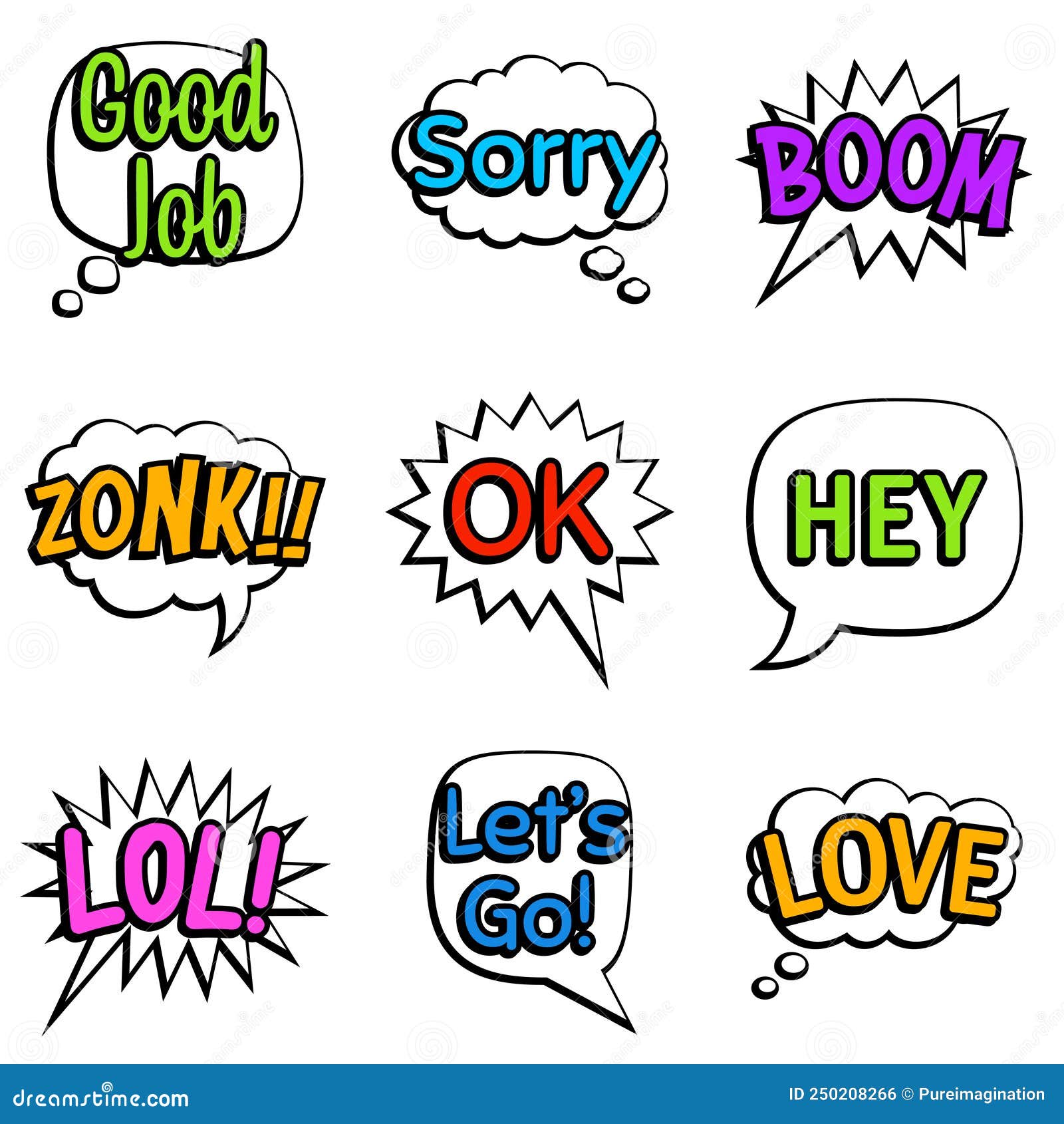 Collection of Speech Bubbles Isolated with Text Stock Vector ...