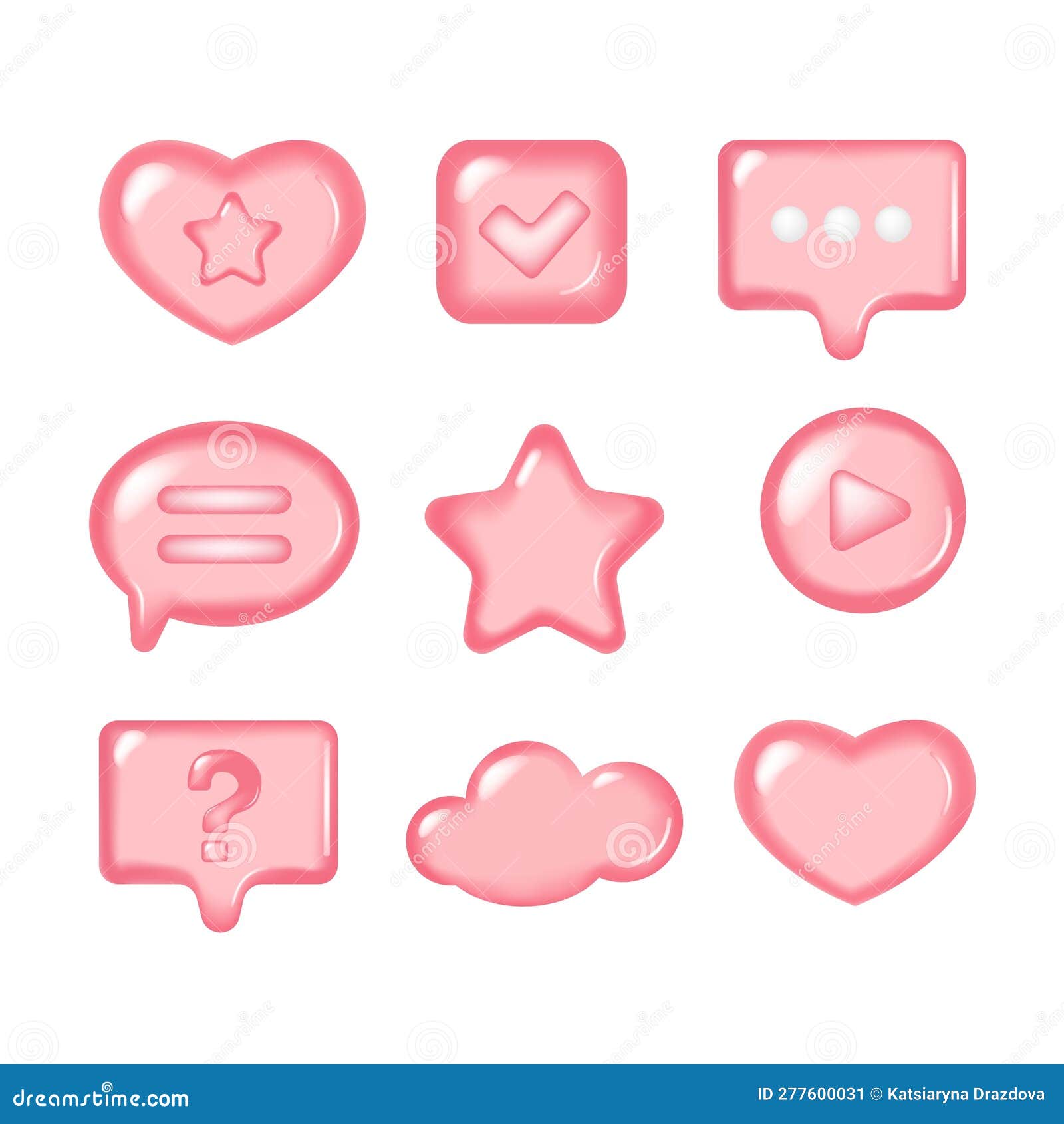 Collection Speech Bubbles Pink Color. Chat Dialogue Bubble Text. Modern ...
