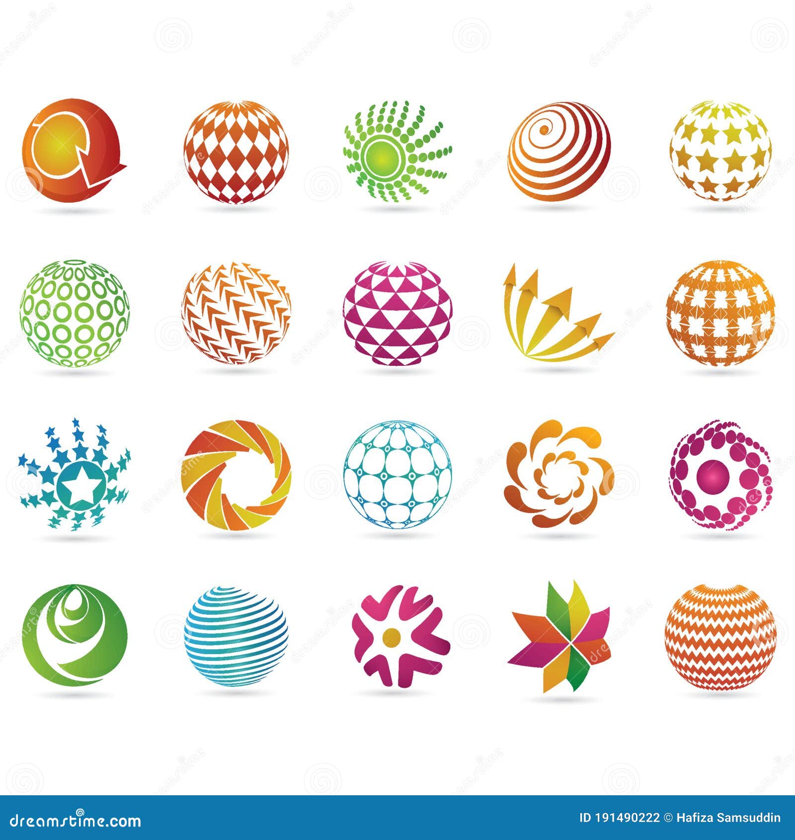 Collection of Sphere Pattern Designs. Vector Illustration Decorative ...