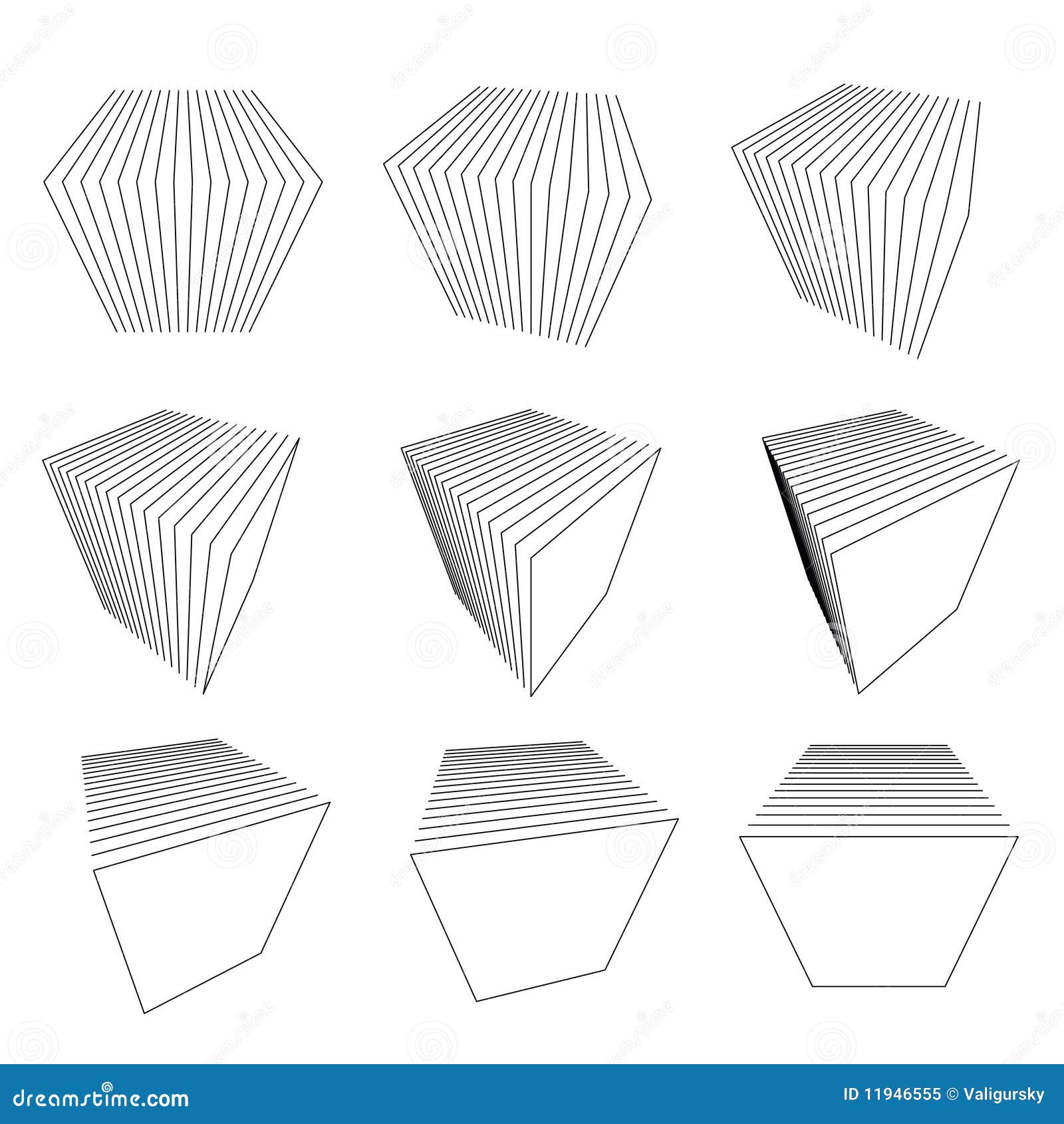 Collection of split cubes stock vector. Illustration of graduality ...