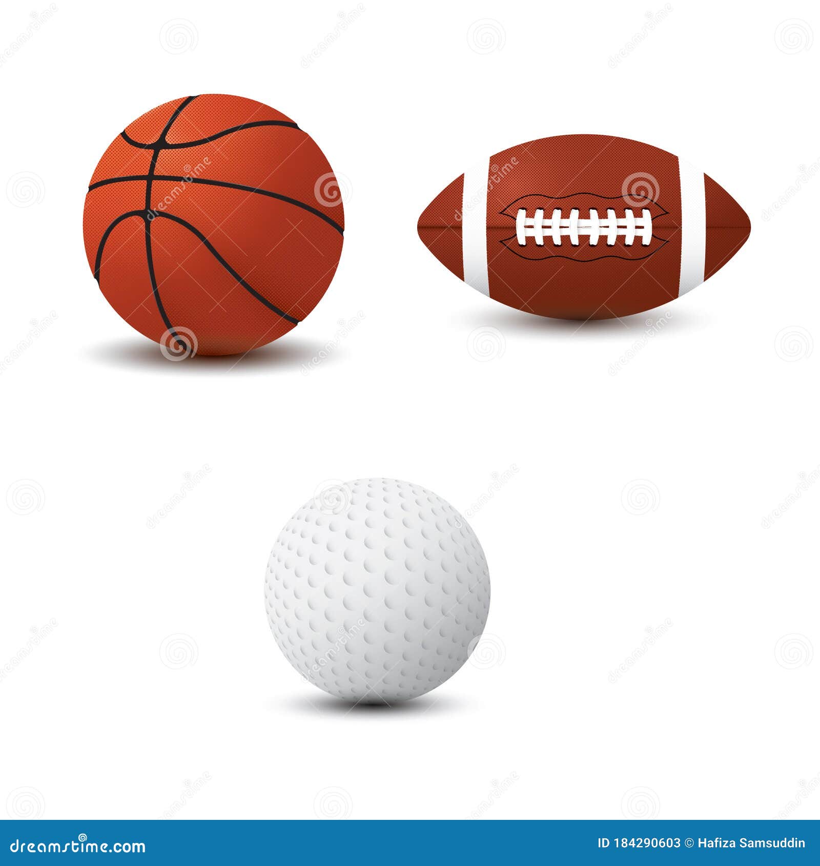Collection of Sports Balls. Vector Illustration Decorative Background ...