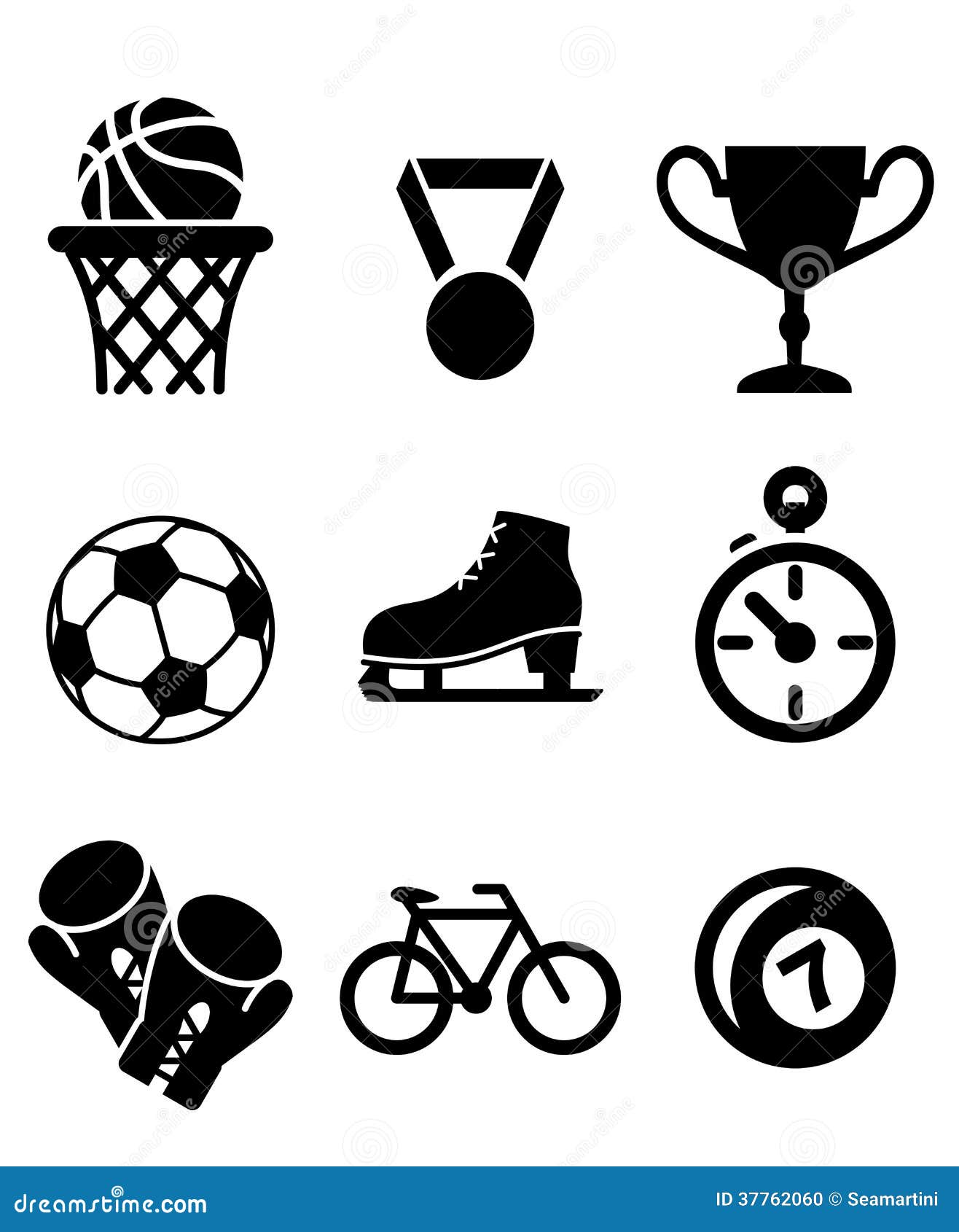 Collection Of Sports Icons Stock Photo - Image: 37762060