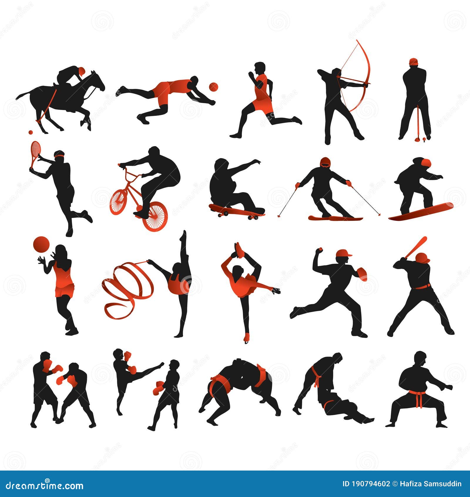 Collection of Sports Players. Vector Illustration Decorative Design ...
