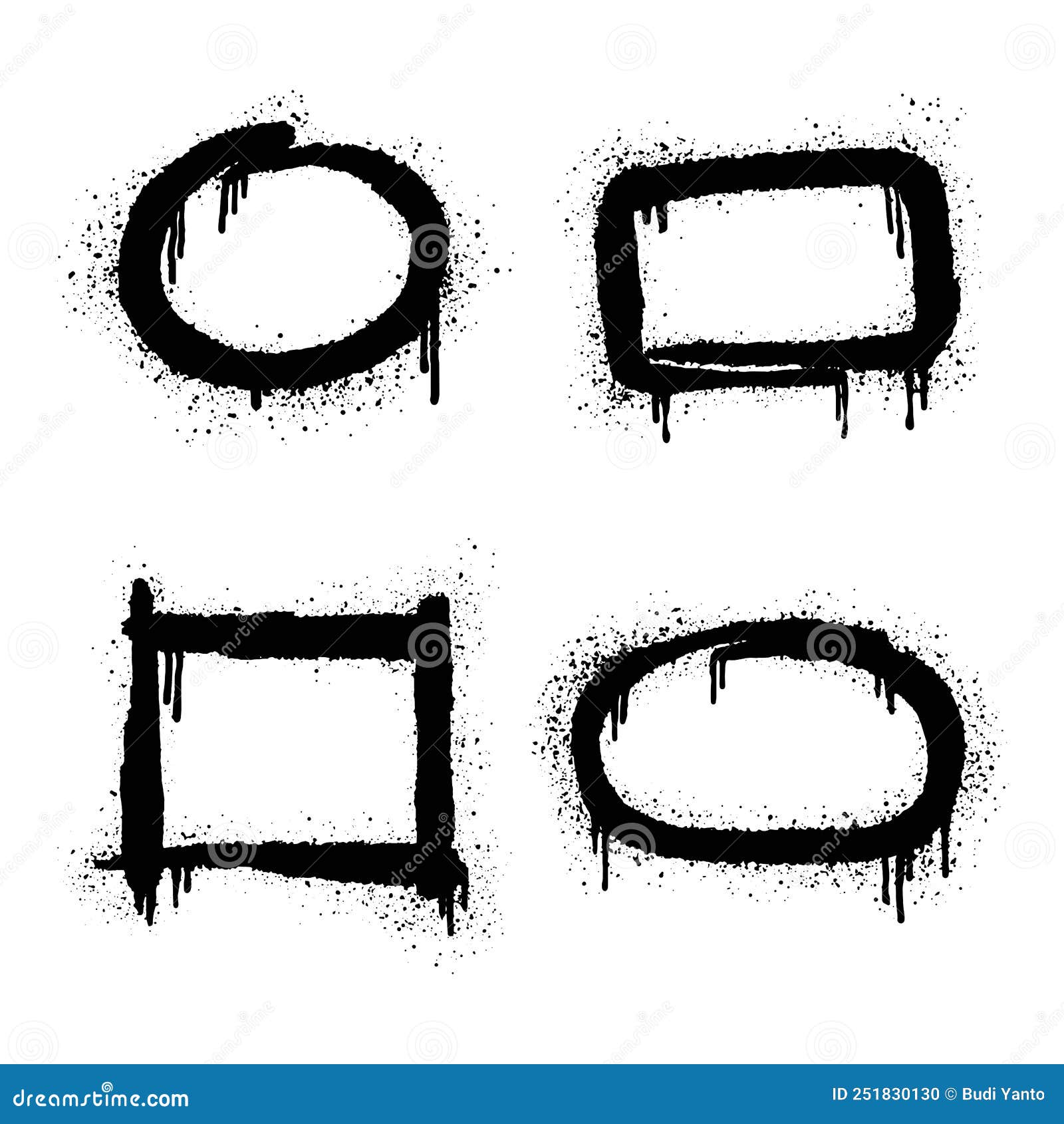 Rectangle Graffiti Spray Banner. Graphic Spray Paint Frame On ...