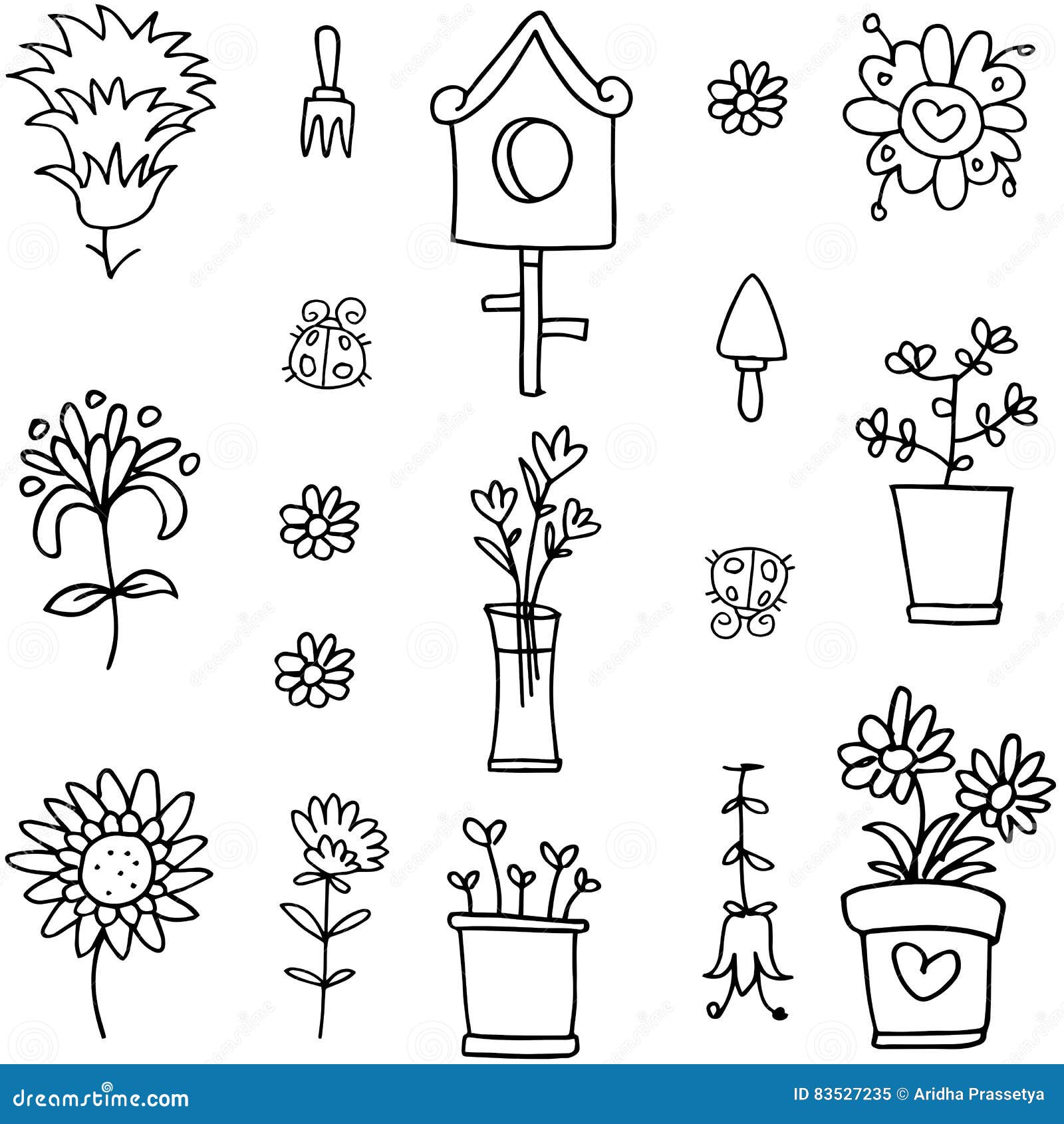 Collection of Spring Doodle Set Stock Vector - Illustration of vector ...