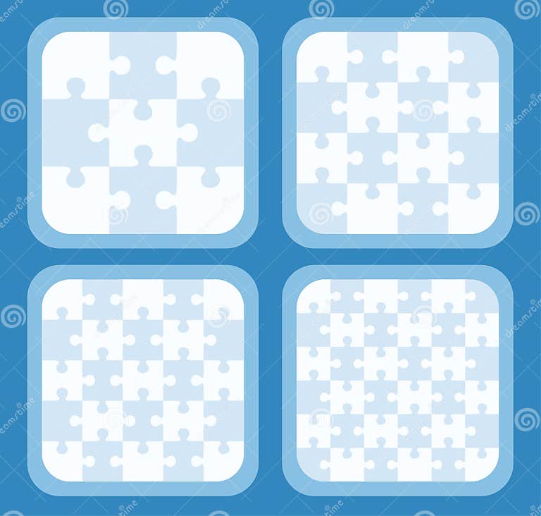 Collection of Square Puzzles 3, 4, 5 and 6 Pieces Each Side with ...