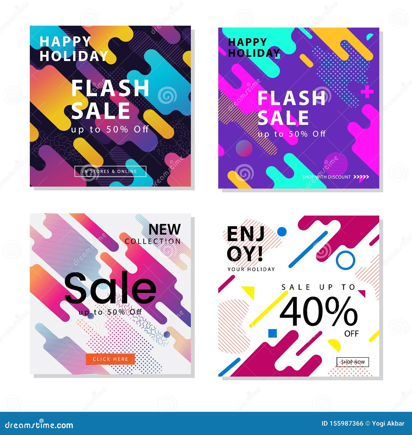 Collection of Square Social Media Post Template with Rounded Modern ...