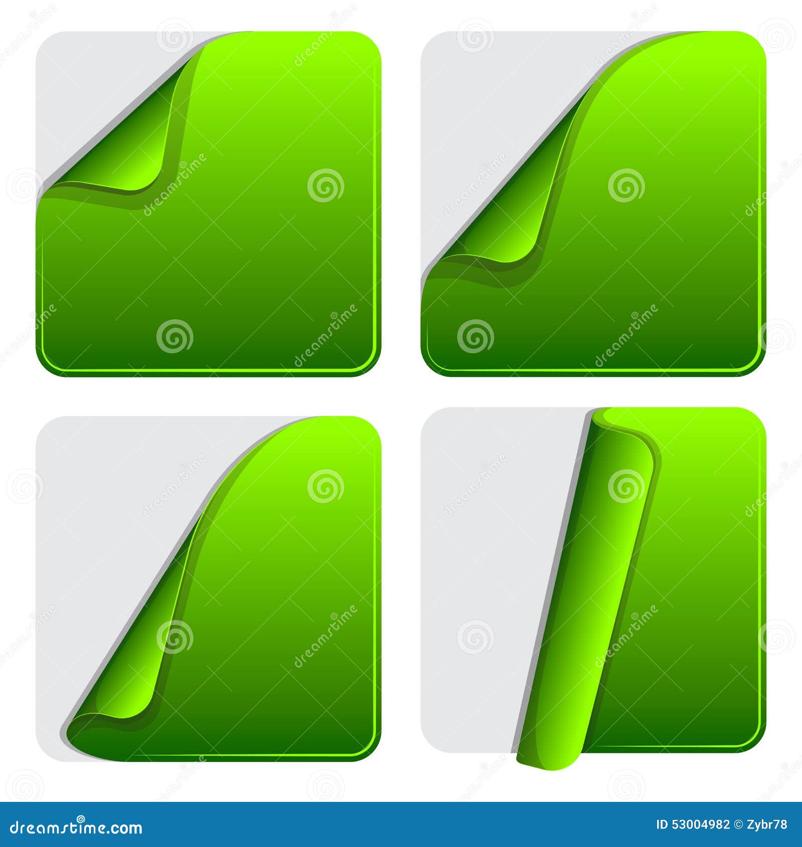 Collection Square Sticker with Curled Up Edge Stock Vector ...