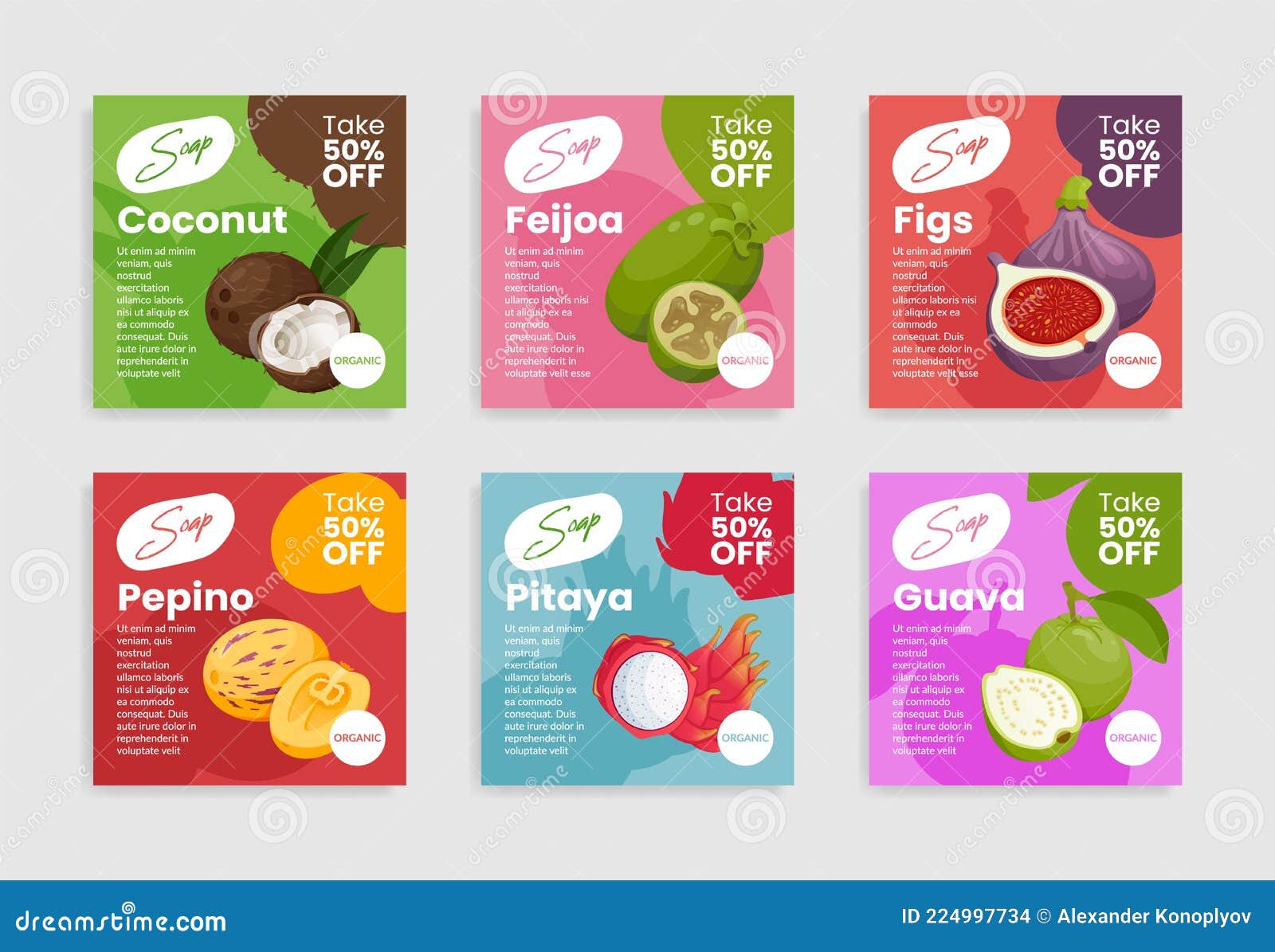 Collection Of Squared Post Organic Soap Template With Place For Text ...