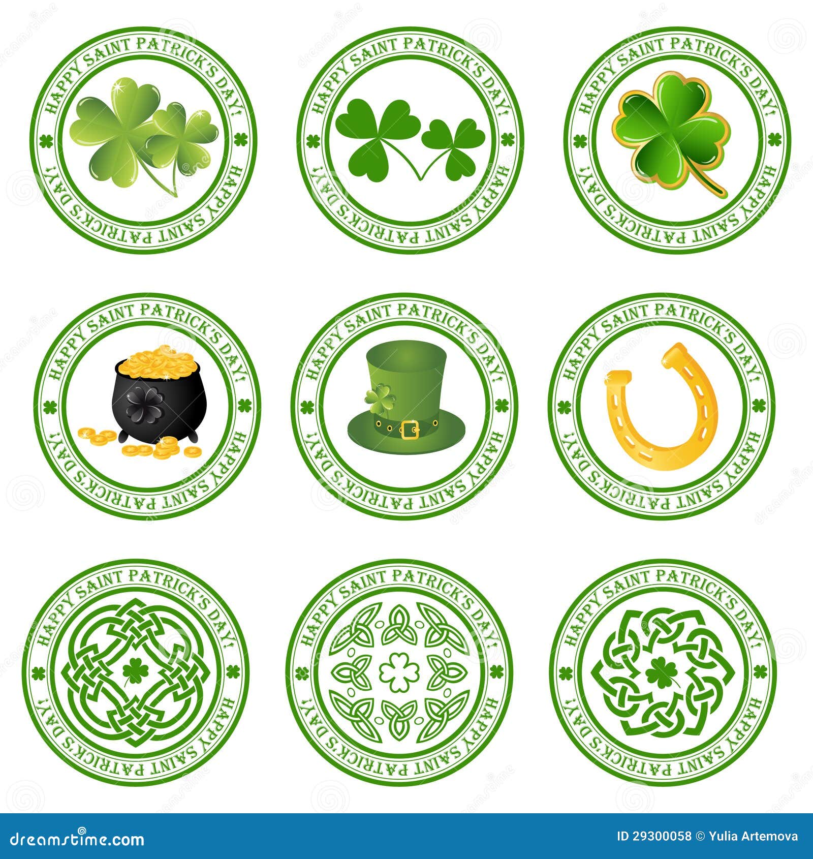 Collection of St. Patricks Logos Stock Vector - Illustration of gold ...