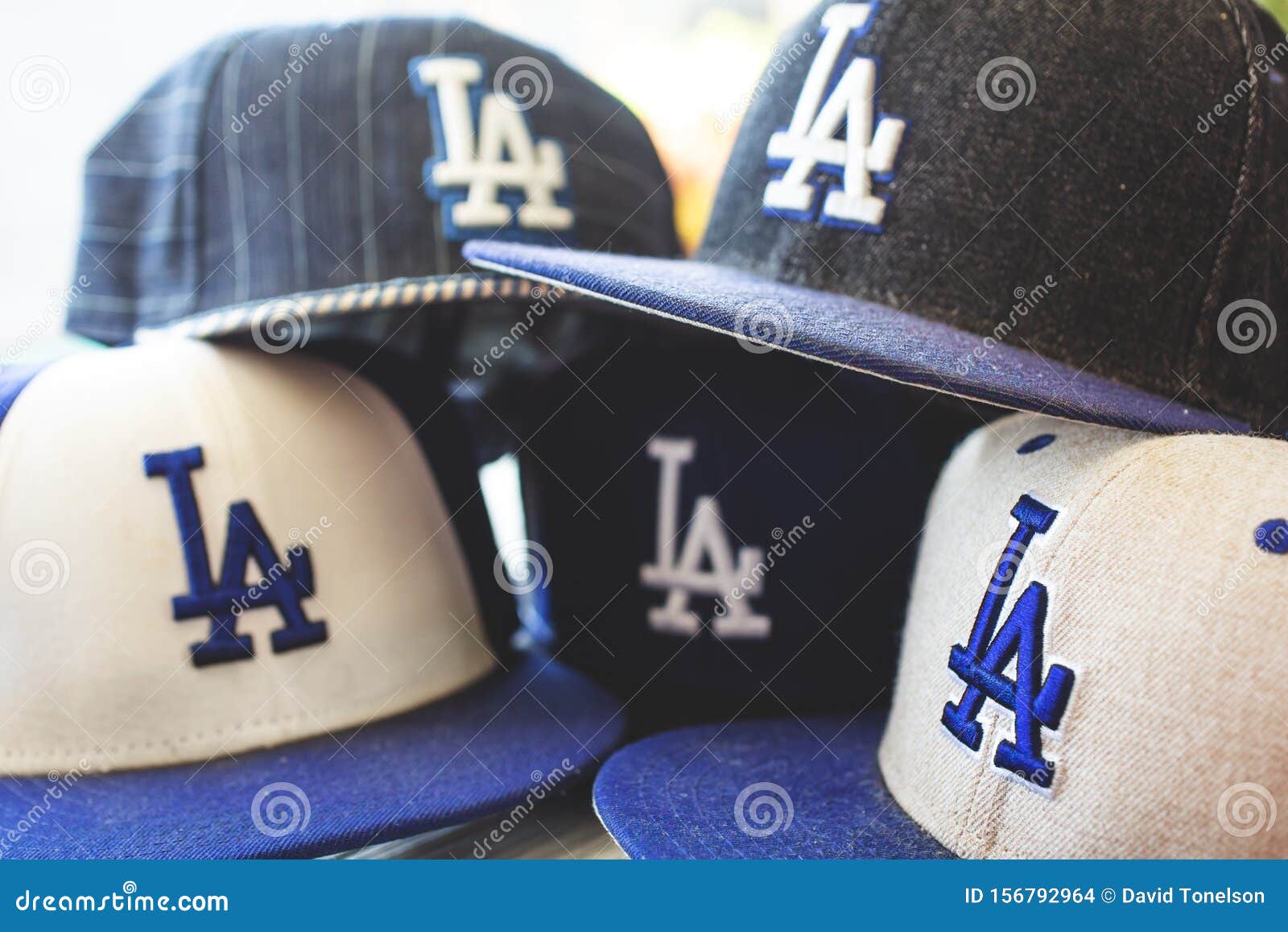 Several Los Angeles Dodgers Caps Editorial Stock Image - Image of style ...