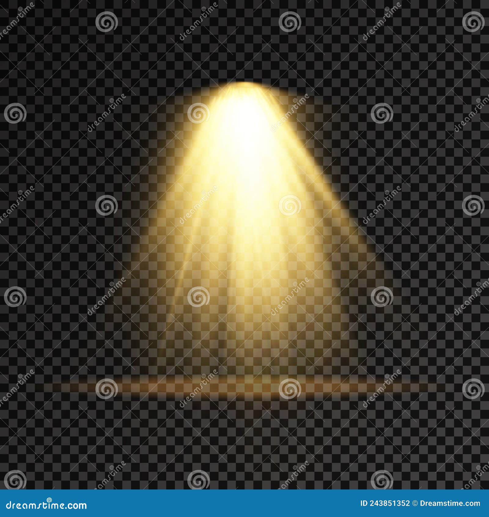 A Yellow Lighting Spotlight Golden Projector Light Stock Vector ...