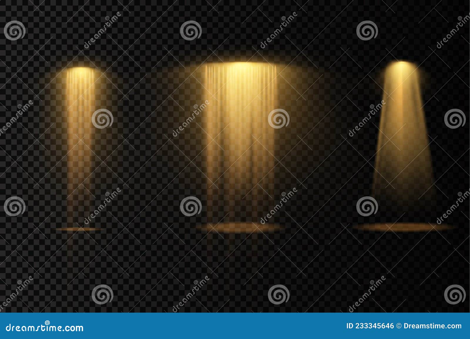 Set of Yellow Spotlight, Projector Light Effect. Stock Vector ...