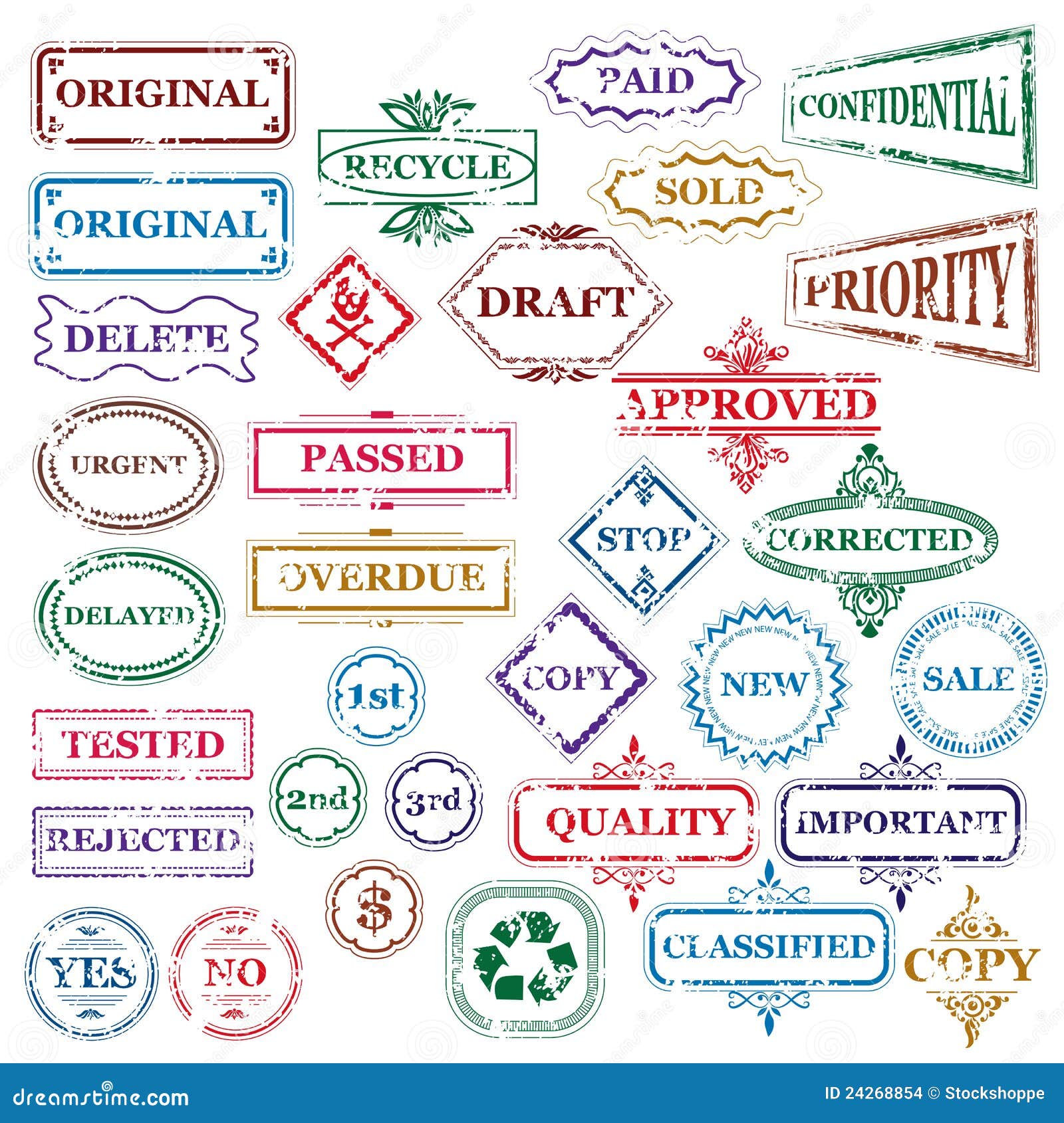 Collection of Stamp stock vector. Illustration of retro - 24268854