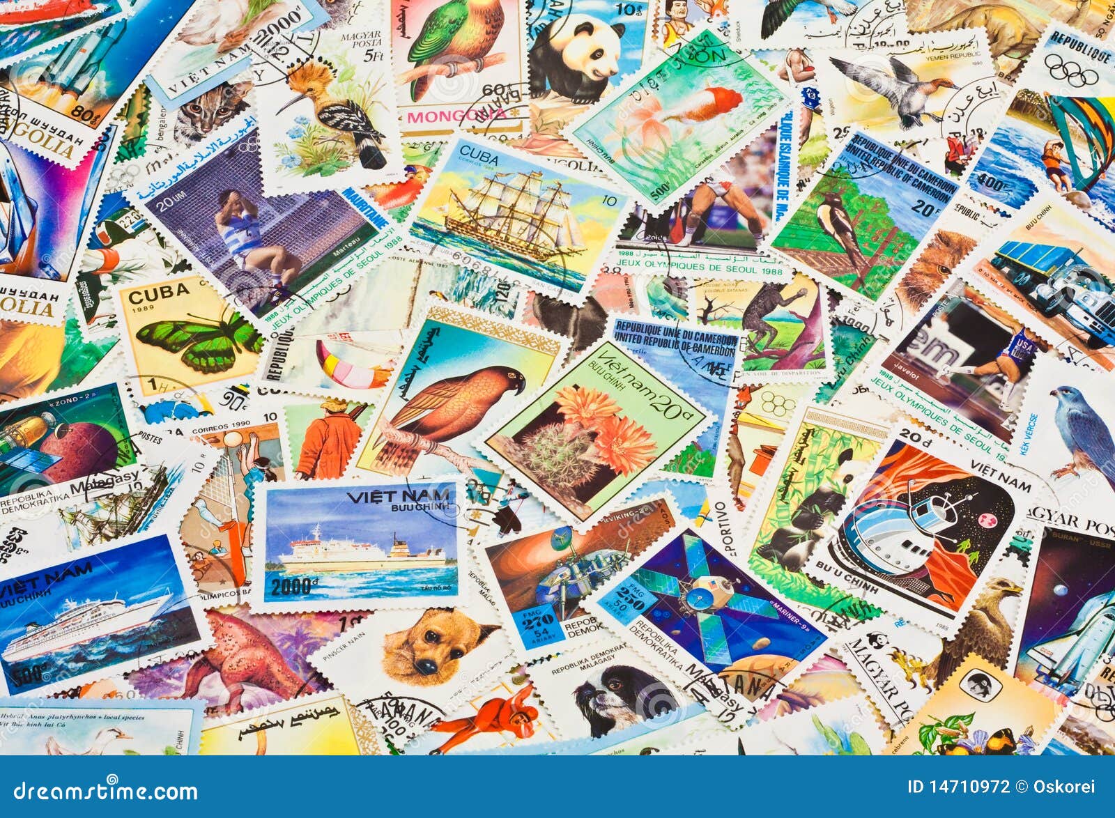Collection of stamps editorial photography. Image of postal - 14710972