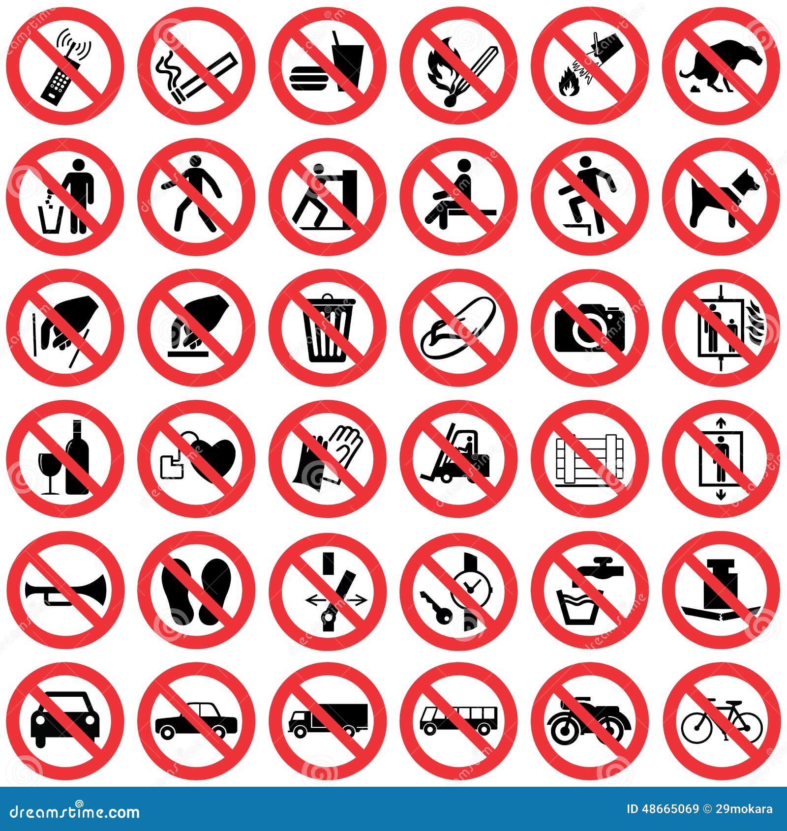 Collection Standard De Signe D'interdiction Illustration de Vecteur ...