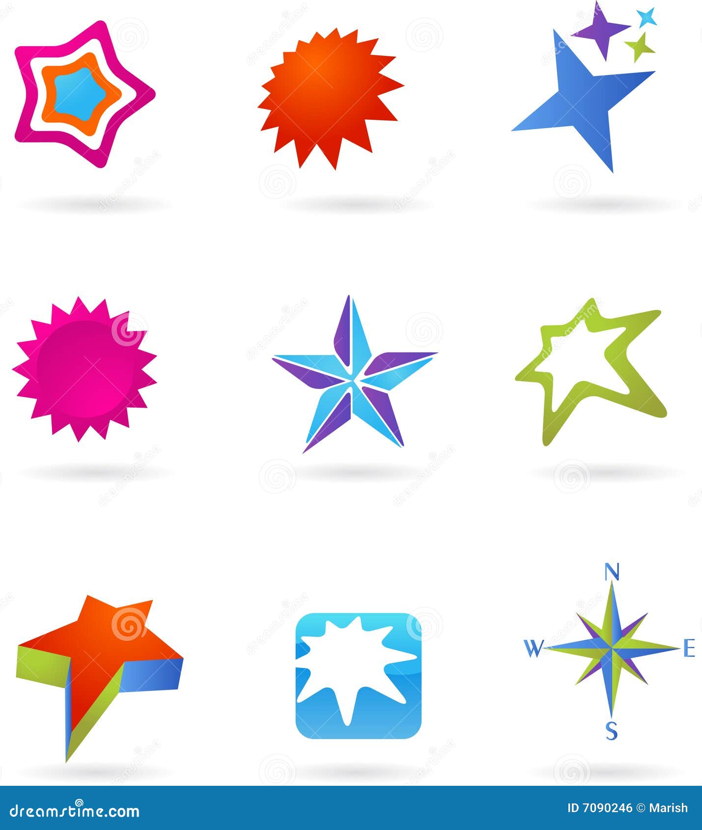 Collection of star logos stock vector. Illustration of name - 7090246