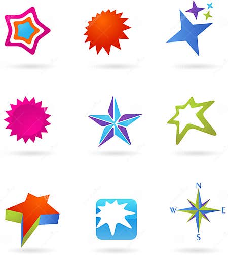 Collection of star logos stock vector. Illustration of geometry - 7090246