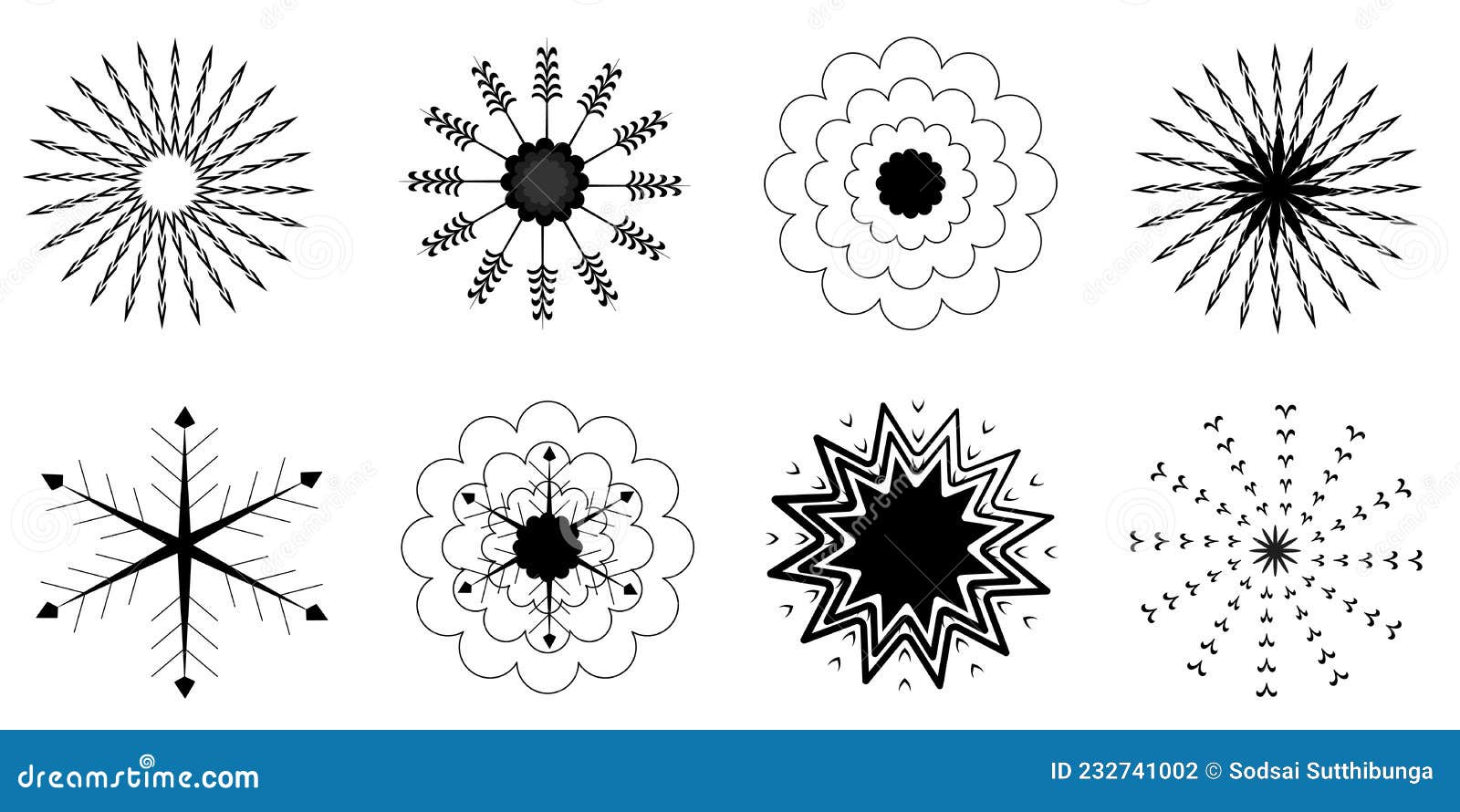 Collection of Stars Icon Shape Flake Snowflakes Clipart Element ...