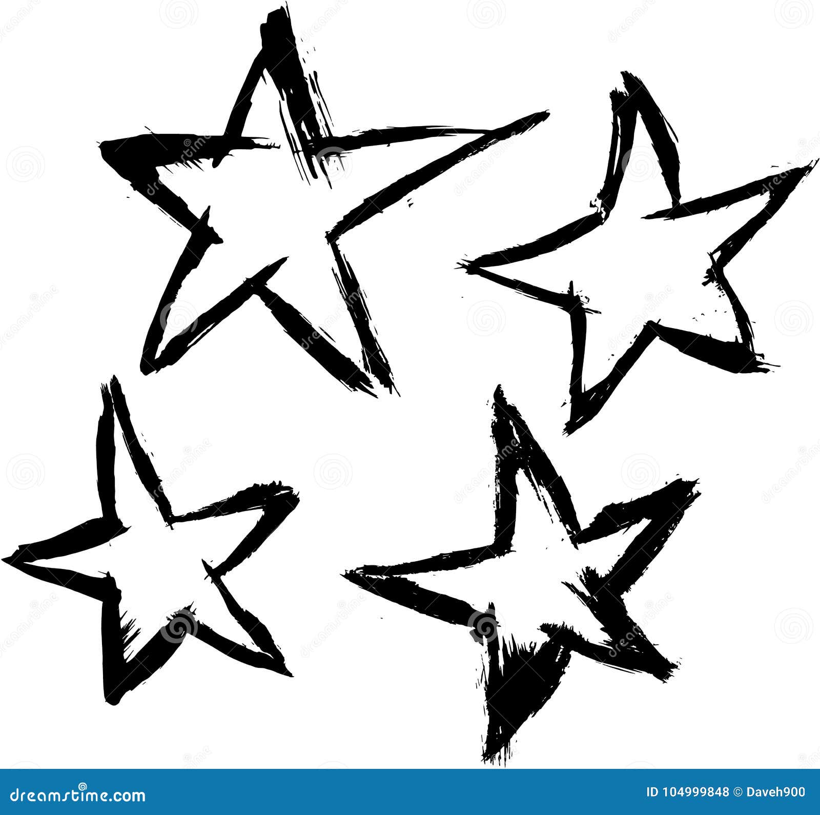 Brushed Vector Stars stock vector. Illustration of brush - 104999848