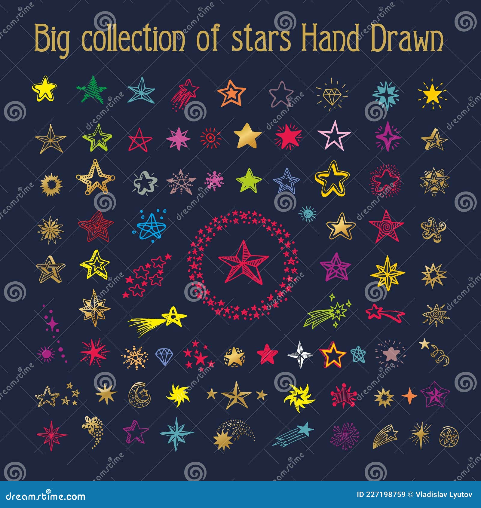 Collection of Stars of Various Shapes Stock Vector - Illustration of ...