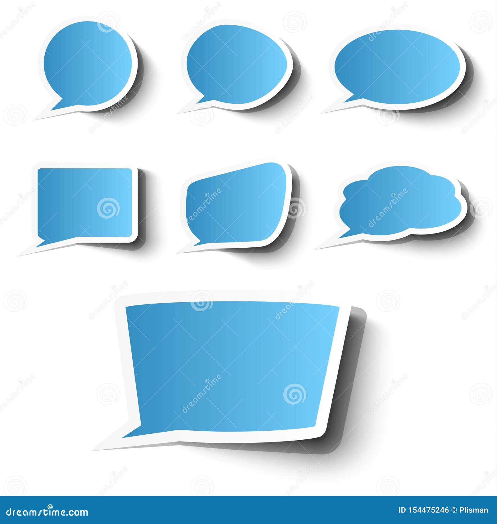 Collection of Stickers Design in Blue Color Template Stock Vector ...