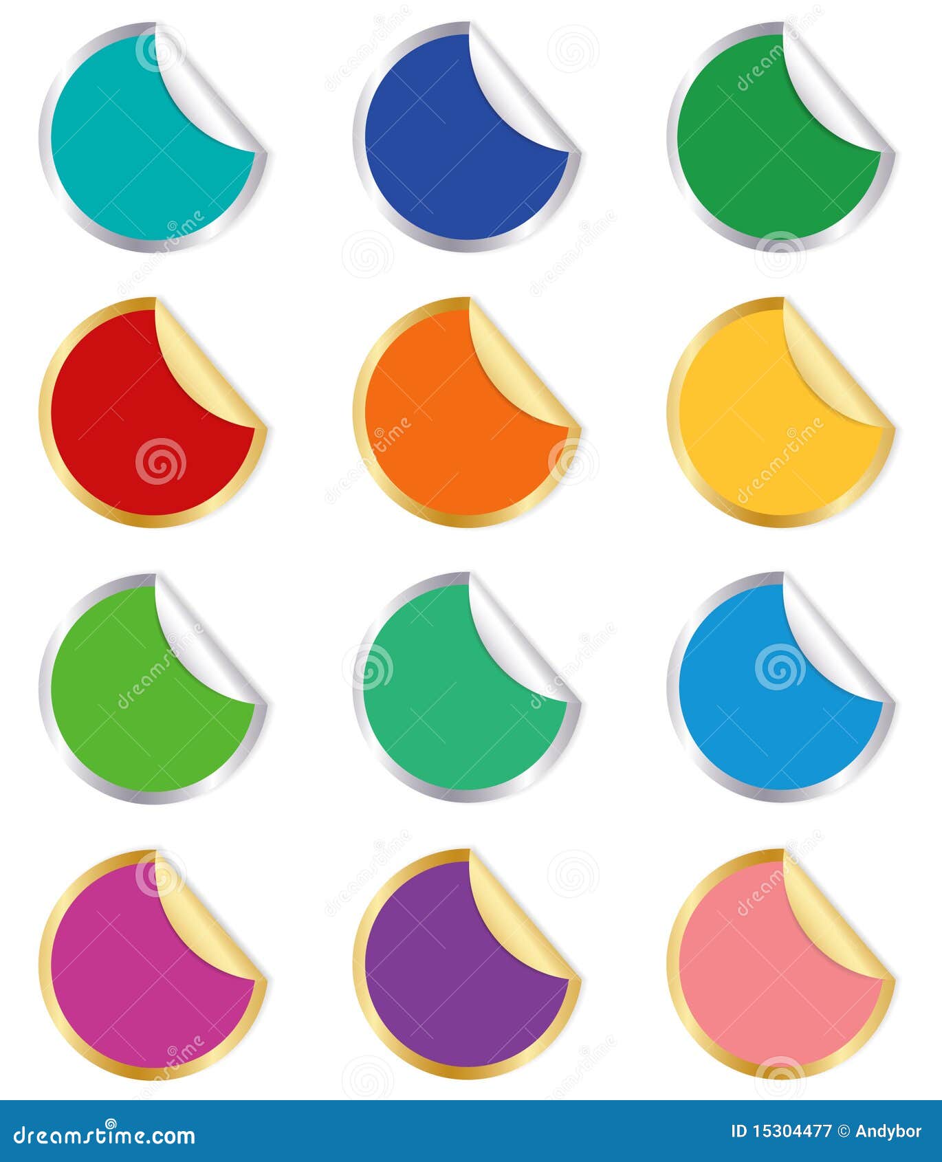 Collection of Stickers and Labels Set Stock Vector - Illustration of ...