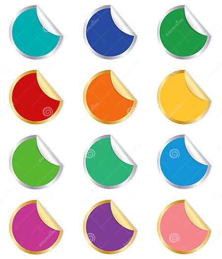 Collection of Stickers and Labels Set Stock Vector - Illustration of ...