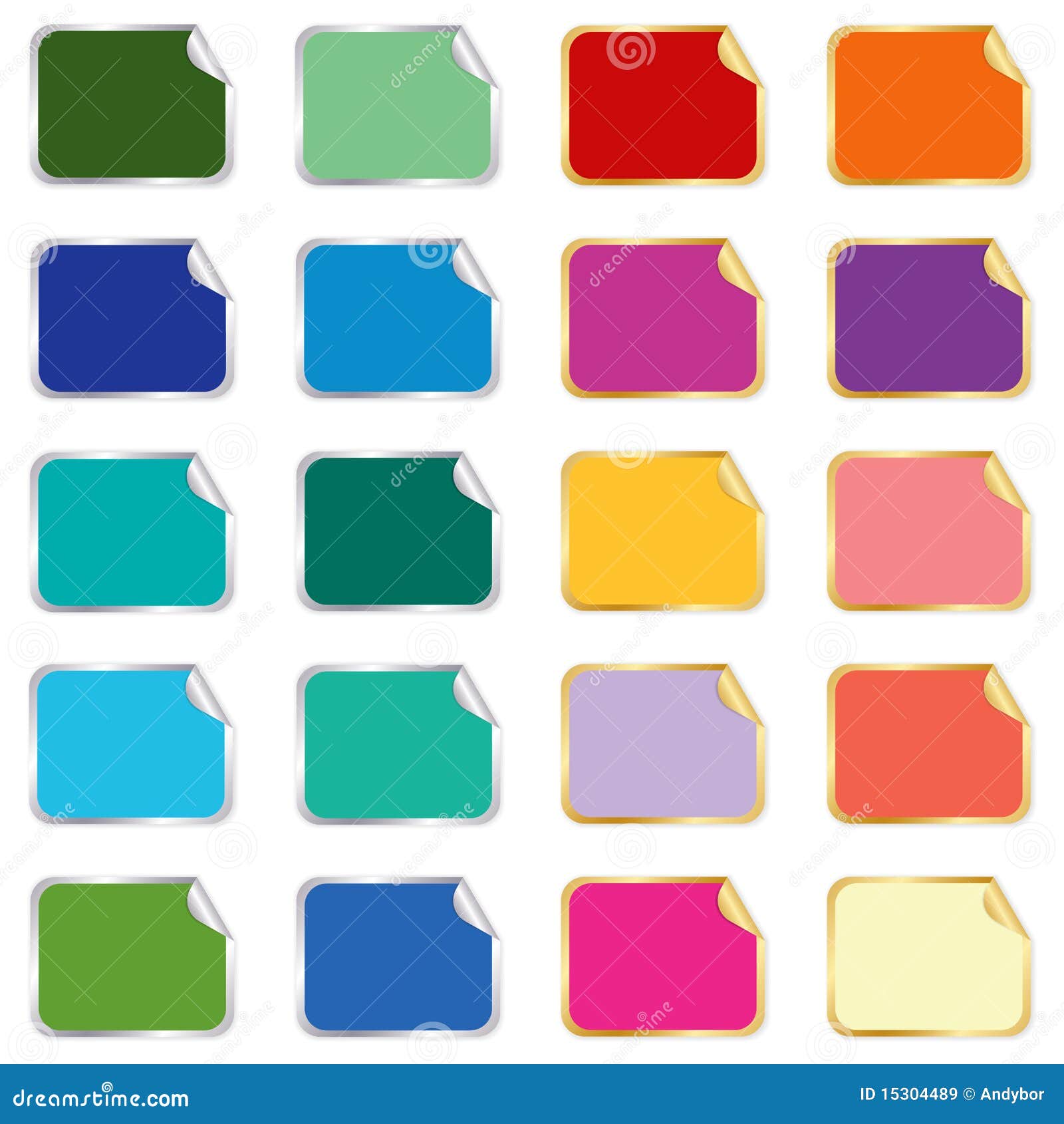 Collection of Stickers and Labels Set Stock Vector - Illustration of ...