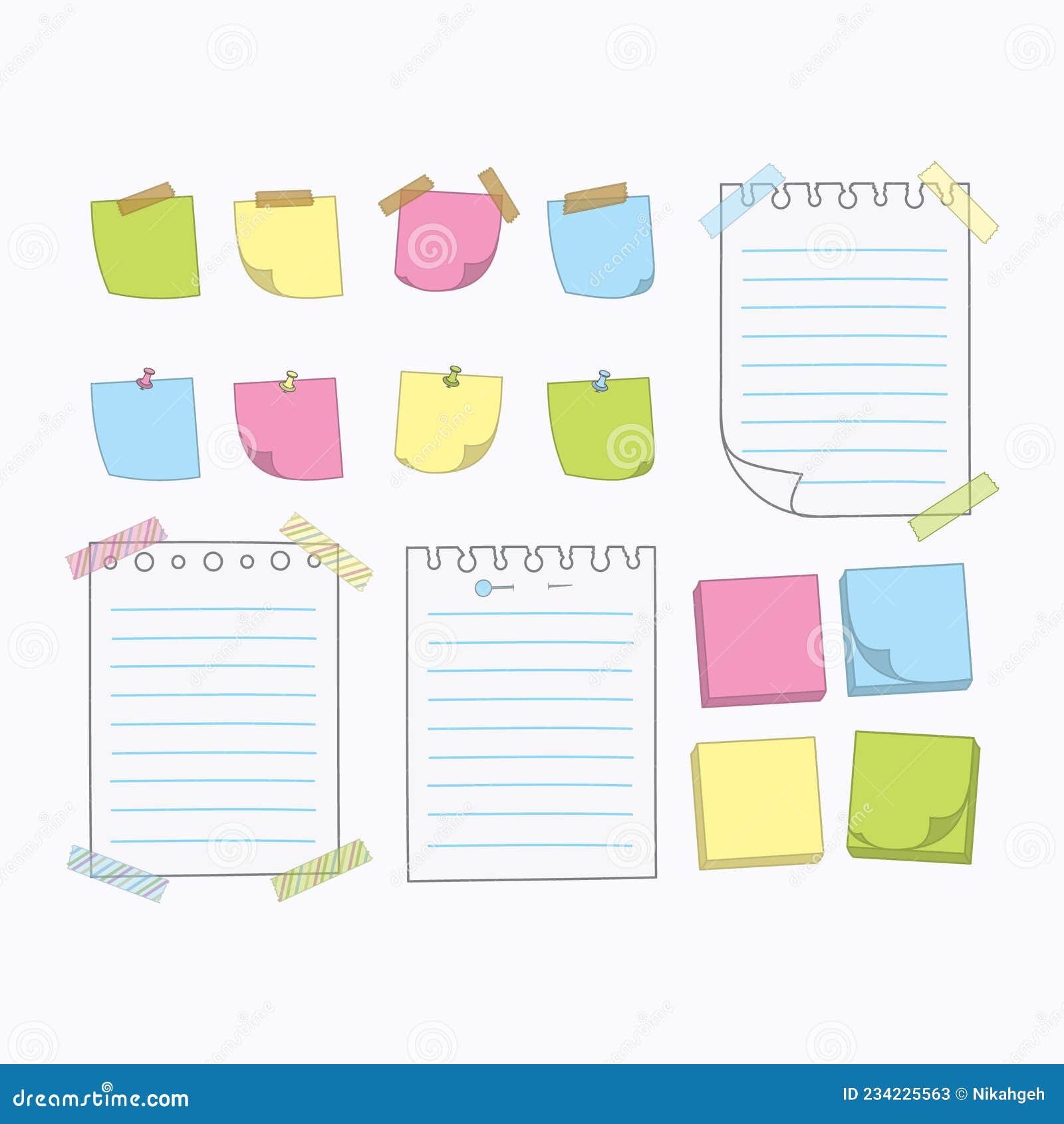 Collection of Sticky Note Illustrations Stock Vector - Illustration of ...